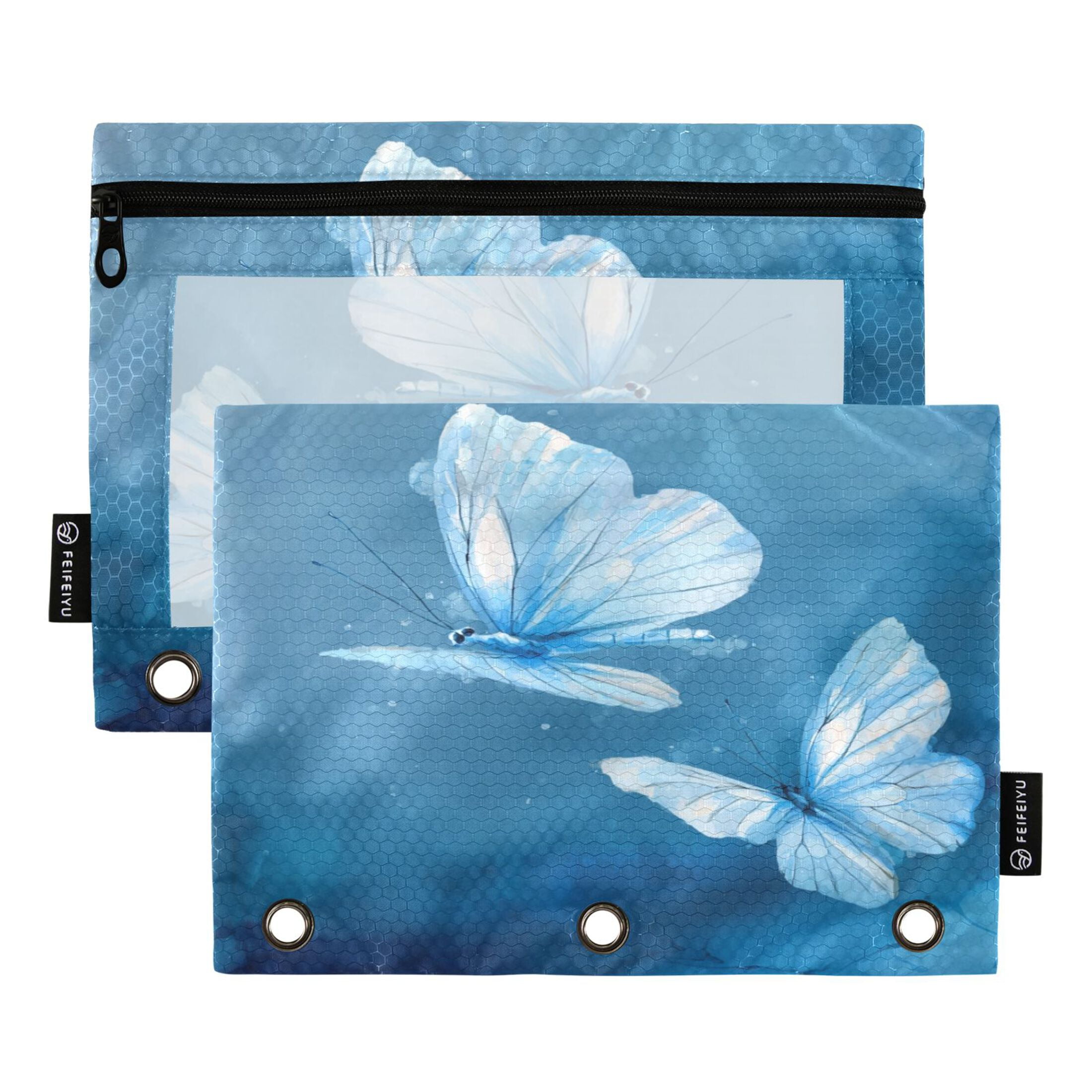 2 Pack Flip Folders with Clear PVC Window Binder Pouches 3-Ring Binder ...