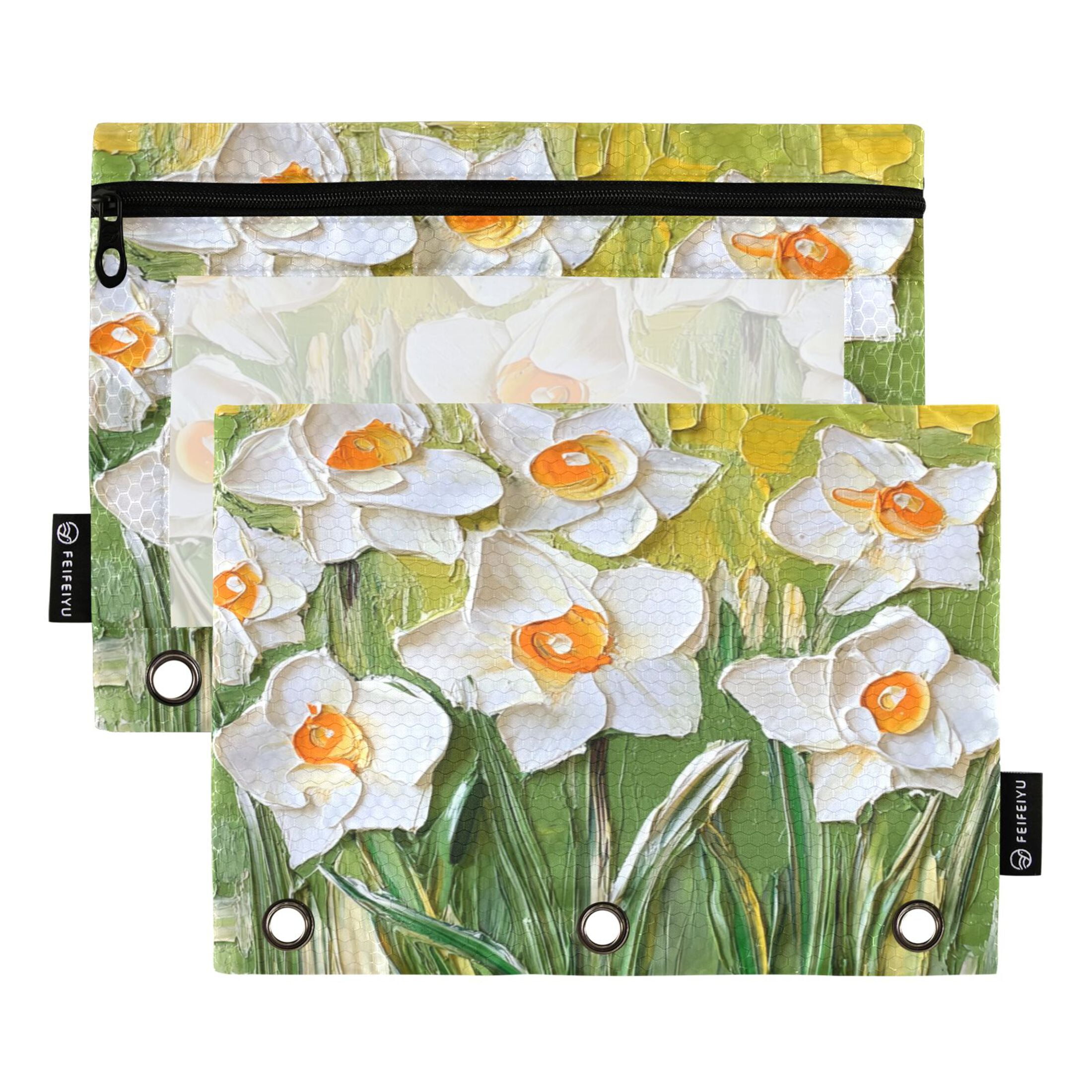 2 Pack Flip Folders with Clear PVC Window Binder Pouches 3-Ring Binder ...