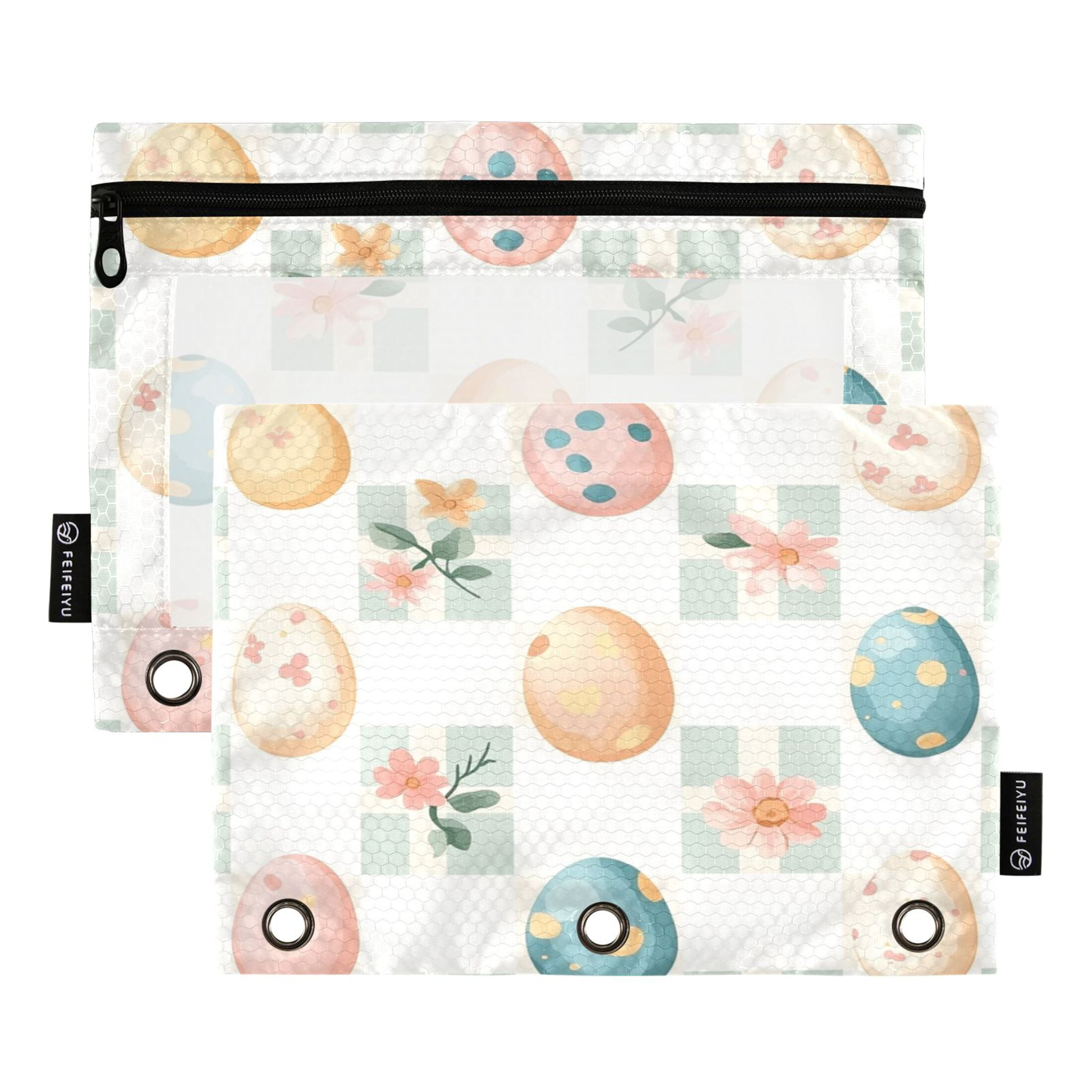 2 Pack Flip Folders with Clear PVC Window Binder Pouches 3-Ring Binder ...