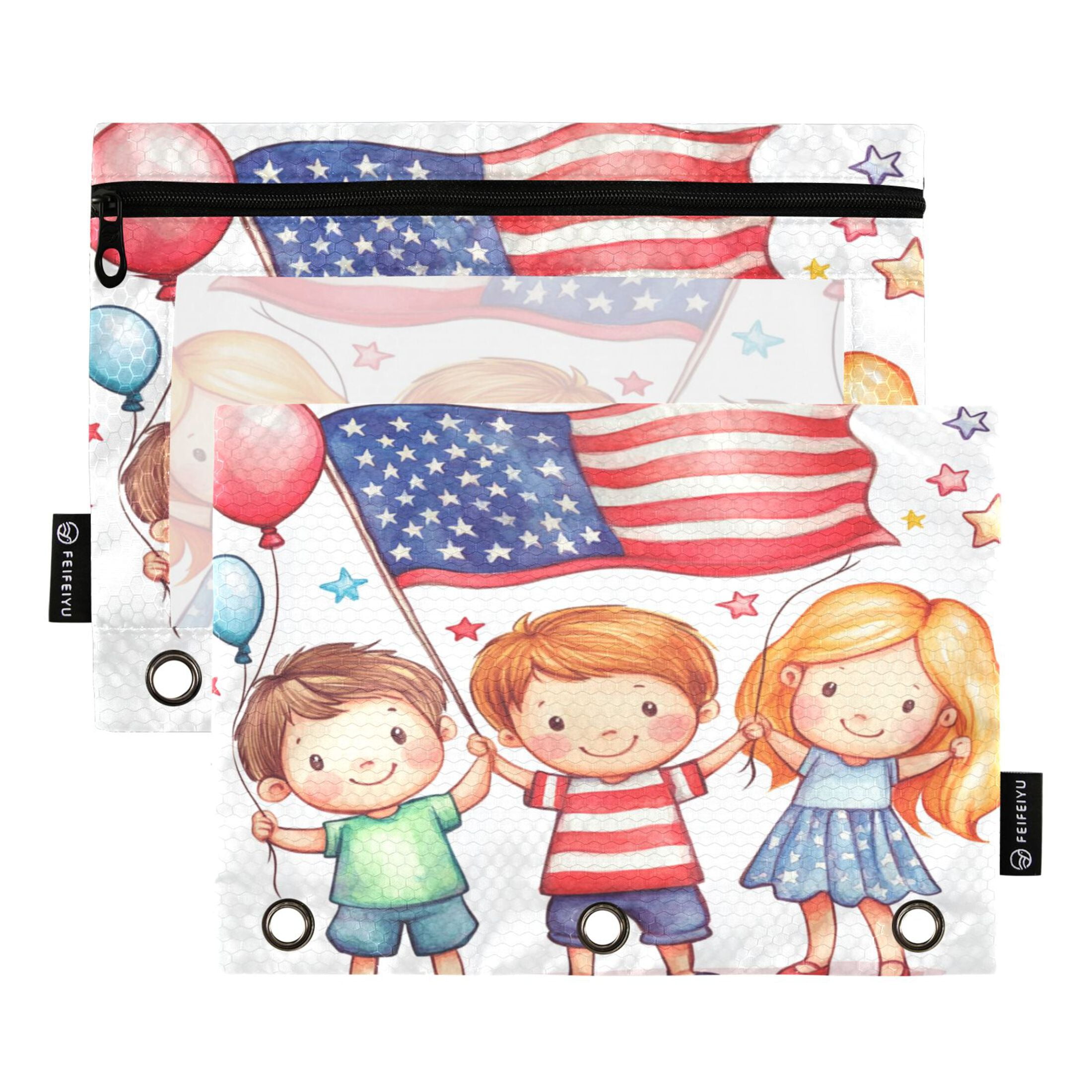 2 Pack Flip Folders with Clear PVC Window Binder Pouches 3-Ring Binder ...