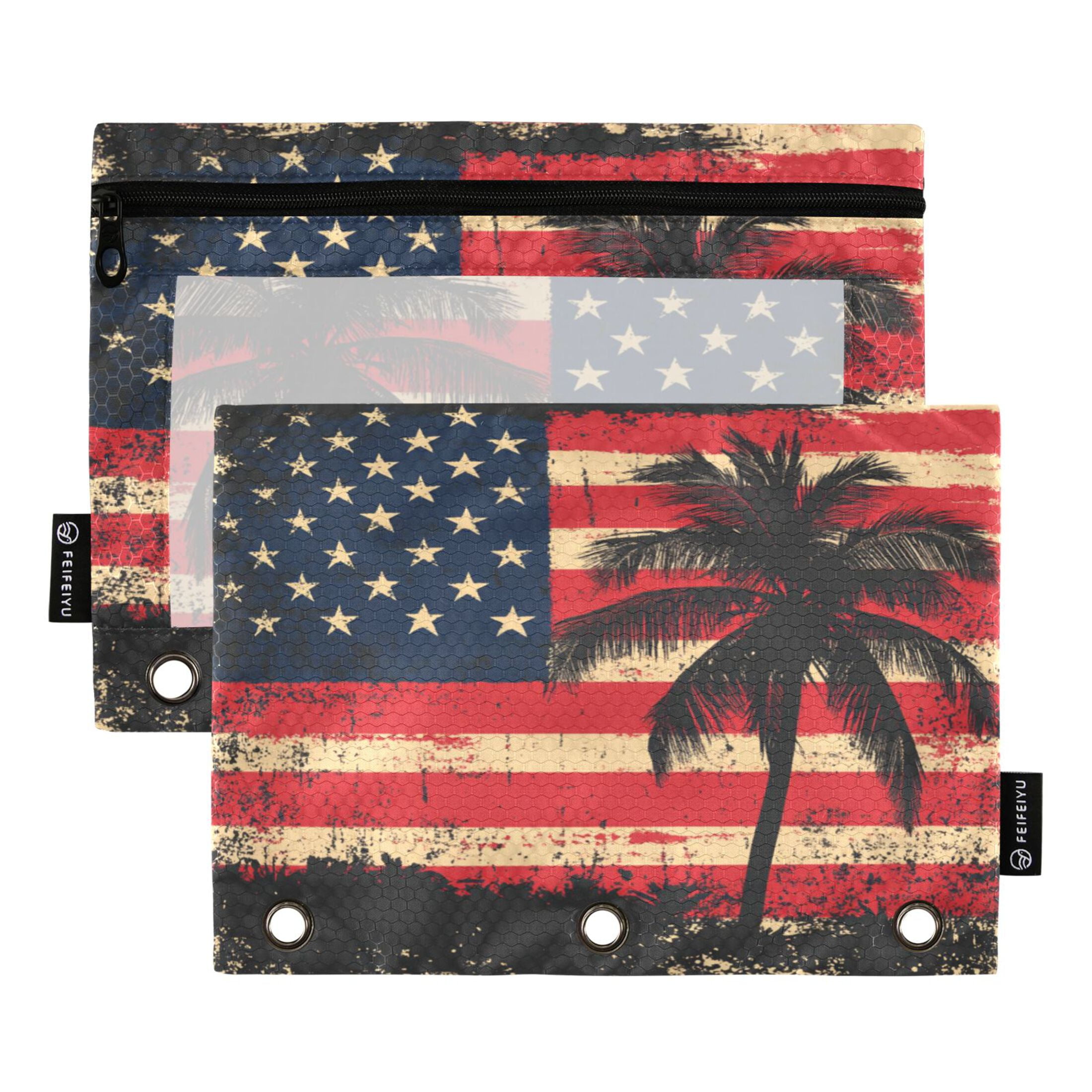 2 Pack Flip Folders with Clear PVC Window Binder Pouches 3-Ring Binder ...