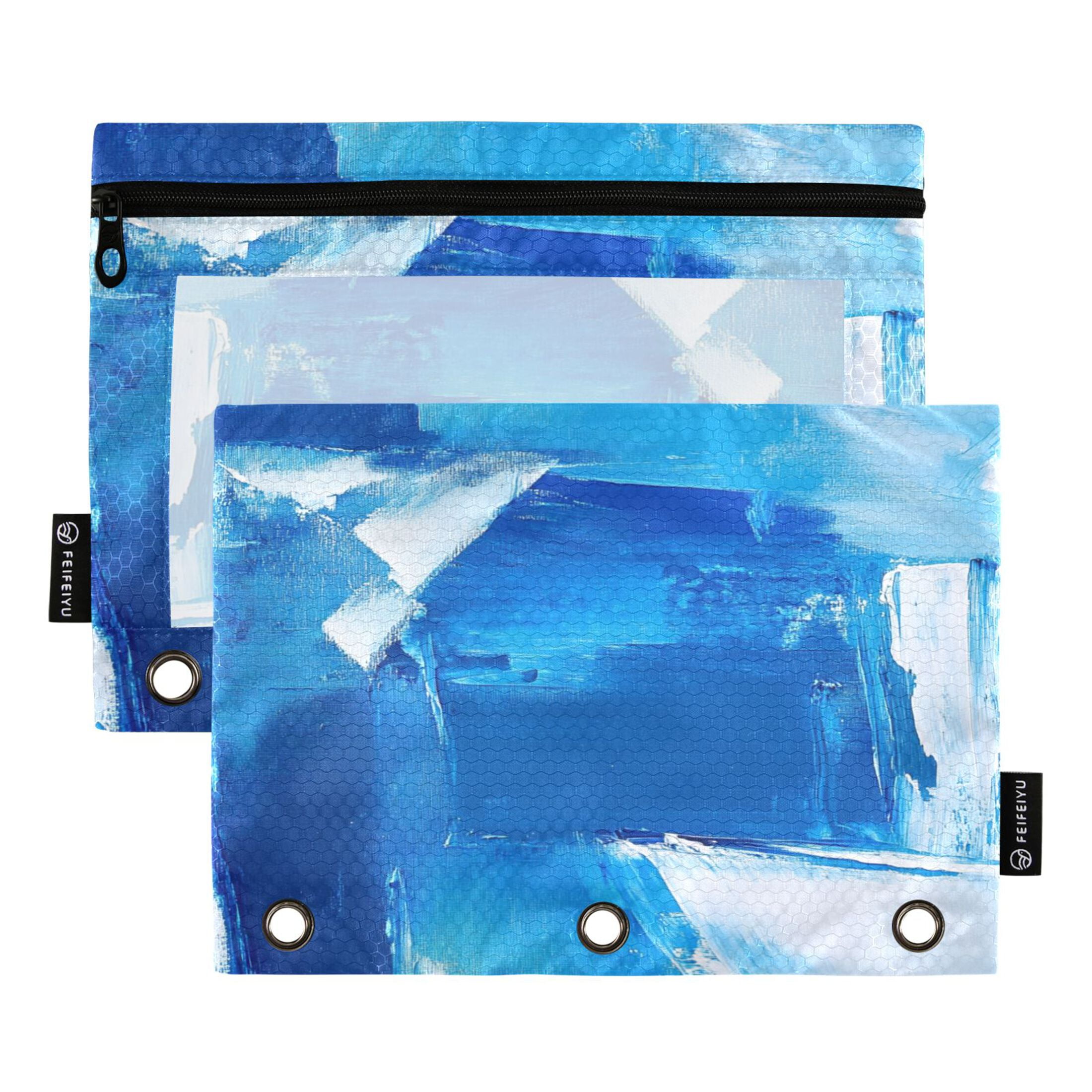 2 Pack Flip Folders with Clear PVC Window Binder Pouches 3-Ring Binder ...