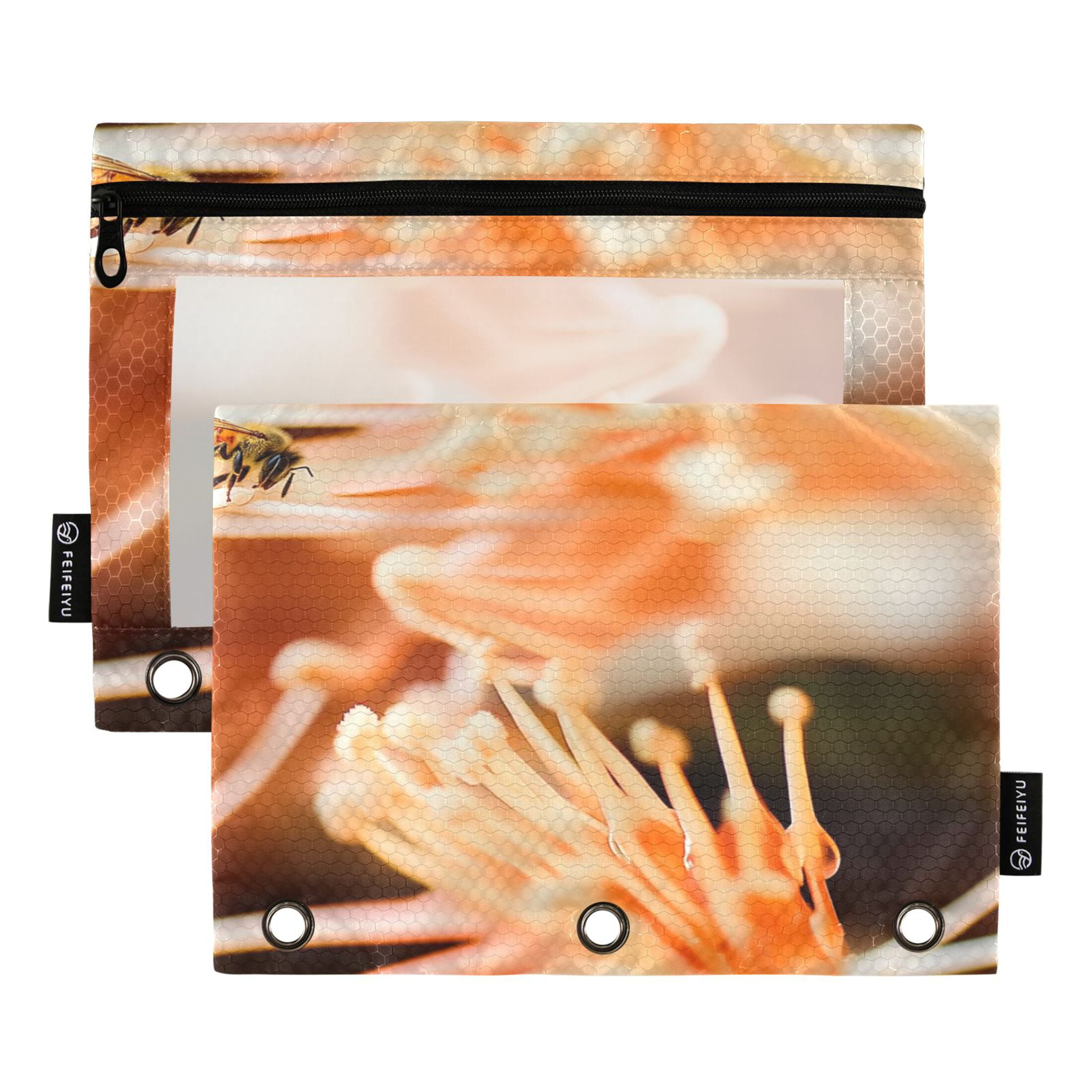 2 Pack Flip Folders with Clear PVC Window Binder Pouches 3-Ring Binder ...