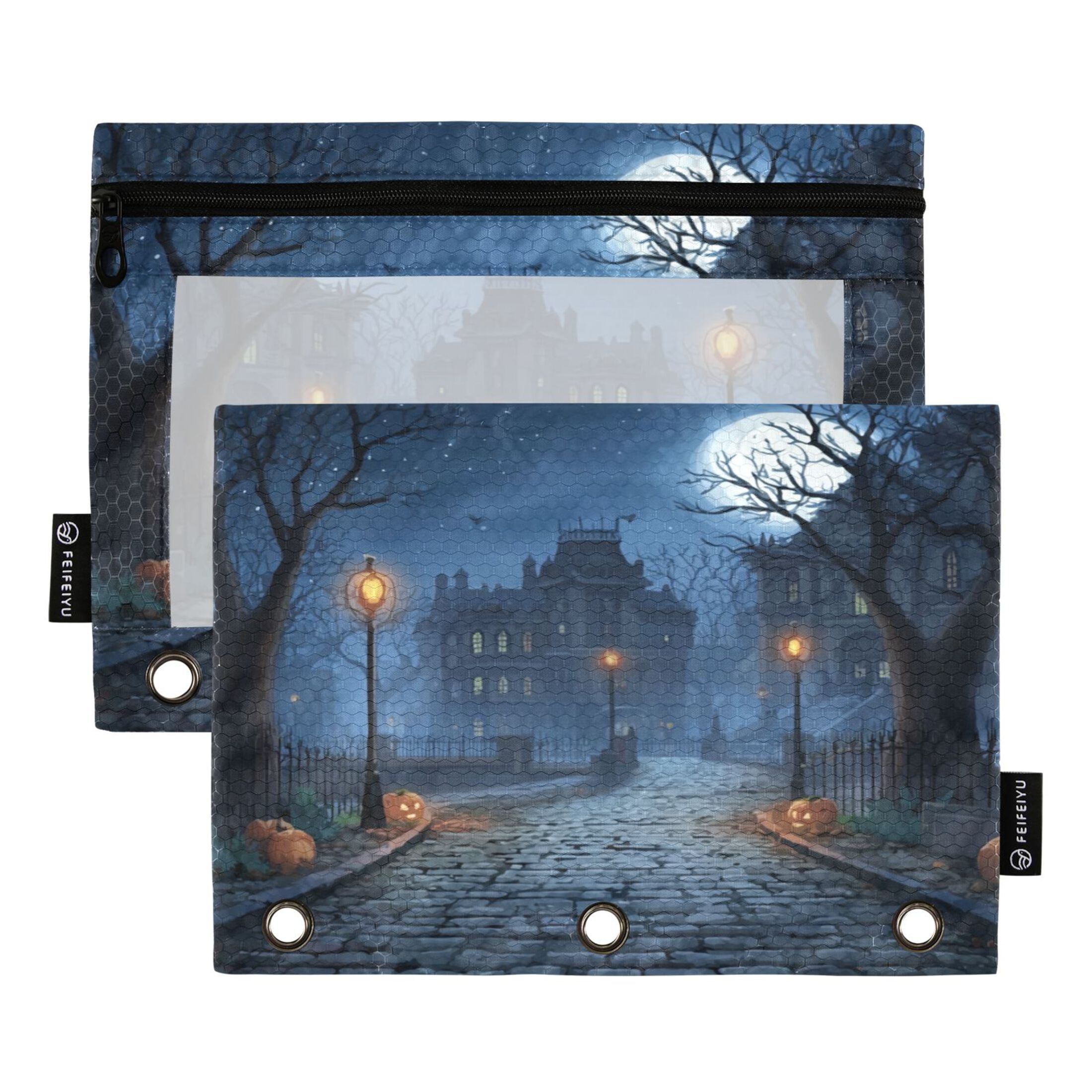 2 Pack Flip Folders with Clear PVC Window Binder Pouches 3-Ring Binder ...