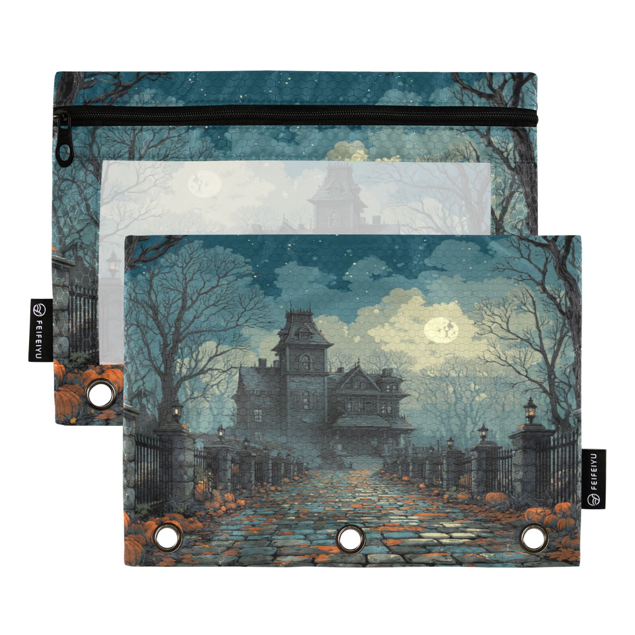 2 Pack Flip Folders with Clear PVC Window Binder Pouches 3-Ring Binder ...