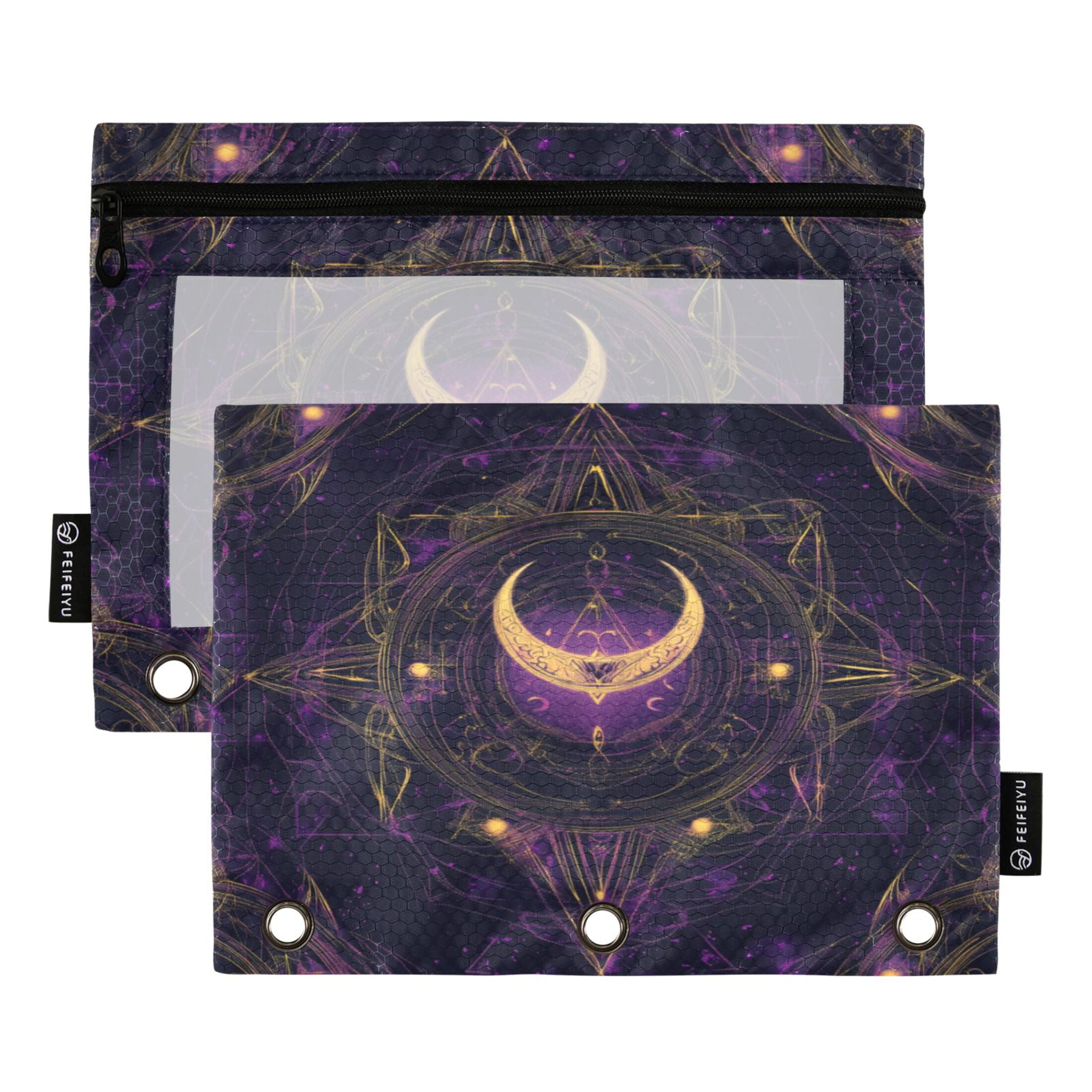 2 Pack Flip Folders with Clear PVC Window Binder Pouches 3-Ring Binder ...