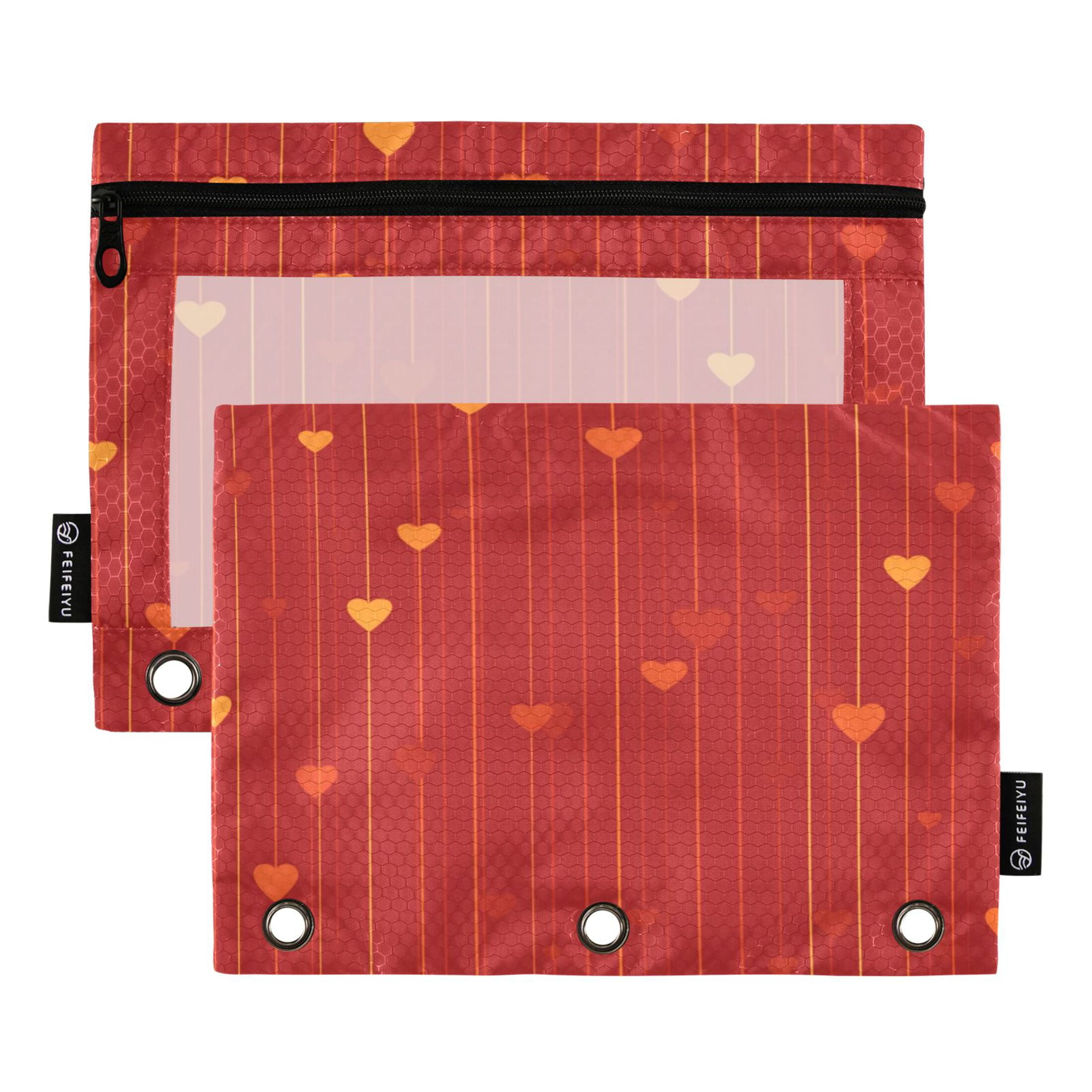 2 Pack Flip Folders with Clear PVC Window Binder Pouches 3-Ring Binder ...