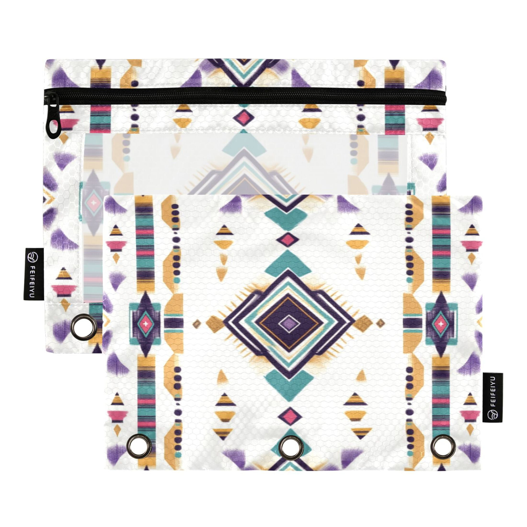 2 Pack Flip Folders with Clear PVC Window Binder Pouches 3-Ring Binder ...