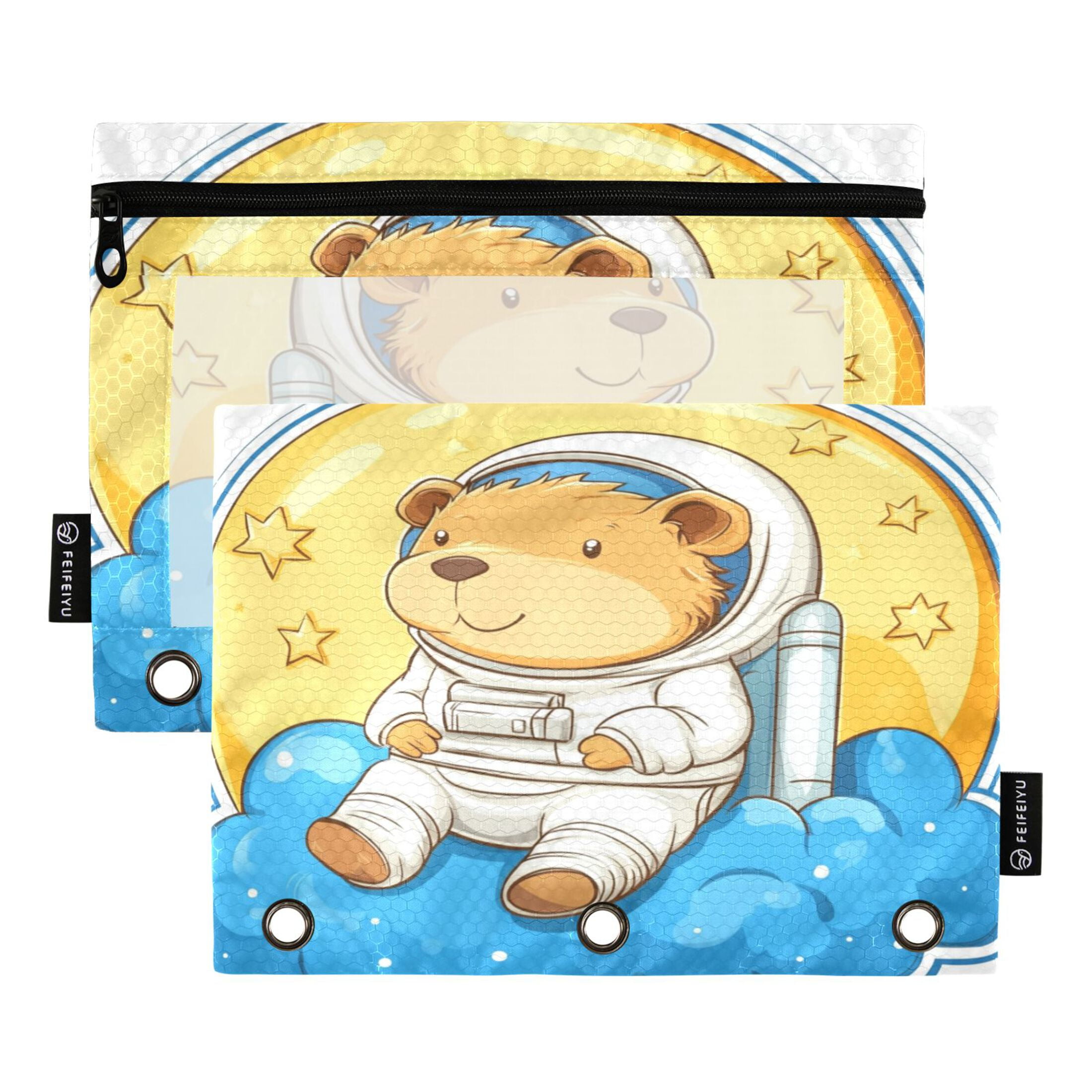 2 Pack Flip Folders with Clear PVC Window Binder Pouches 3-Ring Binder ...