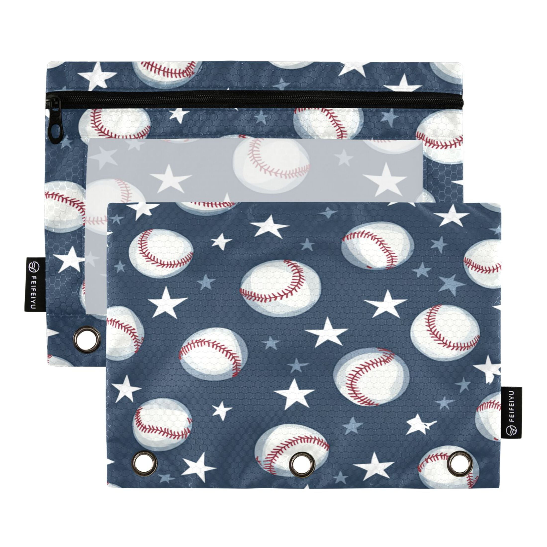 2 Pack Flip Folders with Clear PVC Window Binder Pouches 3-Ring Binder ...