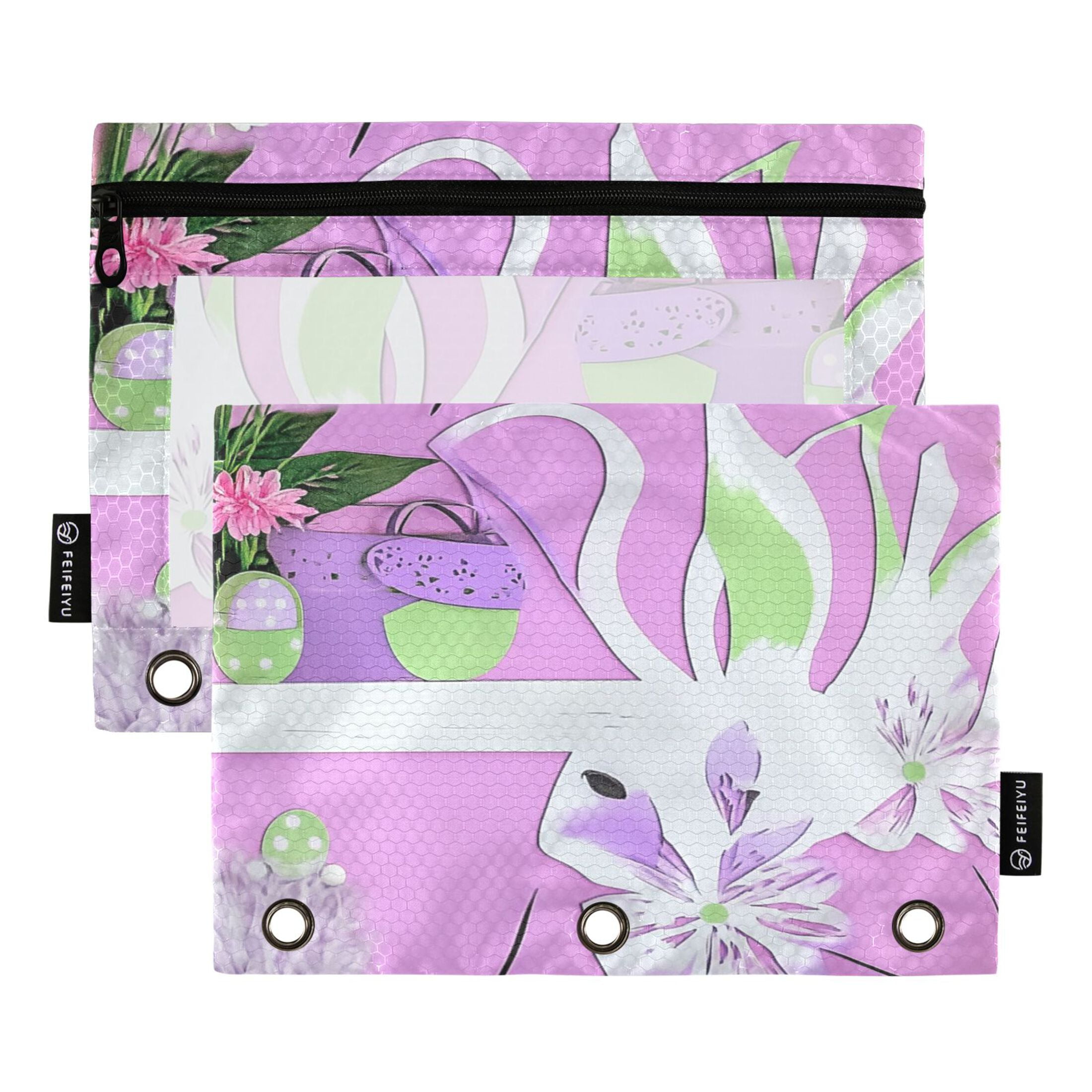 2 Pack Flip Folders with Clear PVC Window Binder Pouches 3-Ring Binder ...