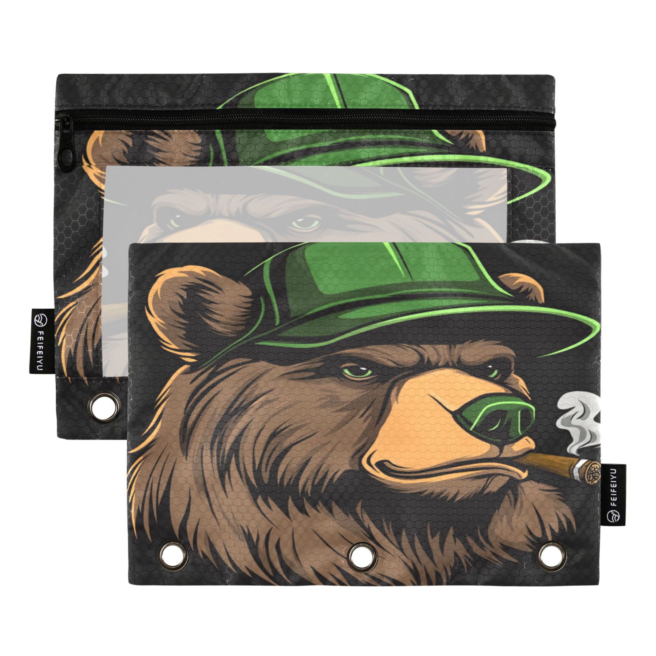 2 Pack Flip Folders with Clear PVC Window Binder Pouches 3-Ring Binder ...