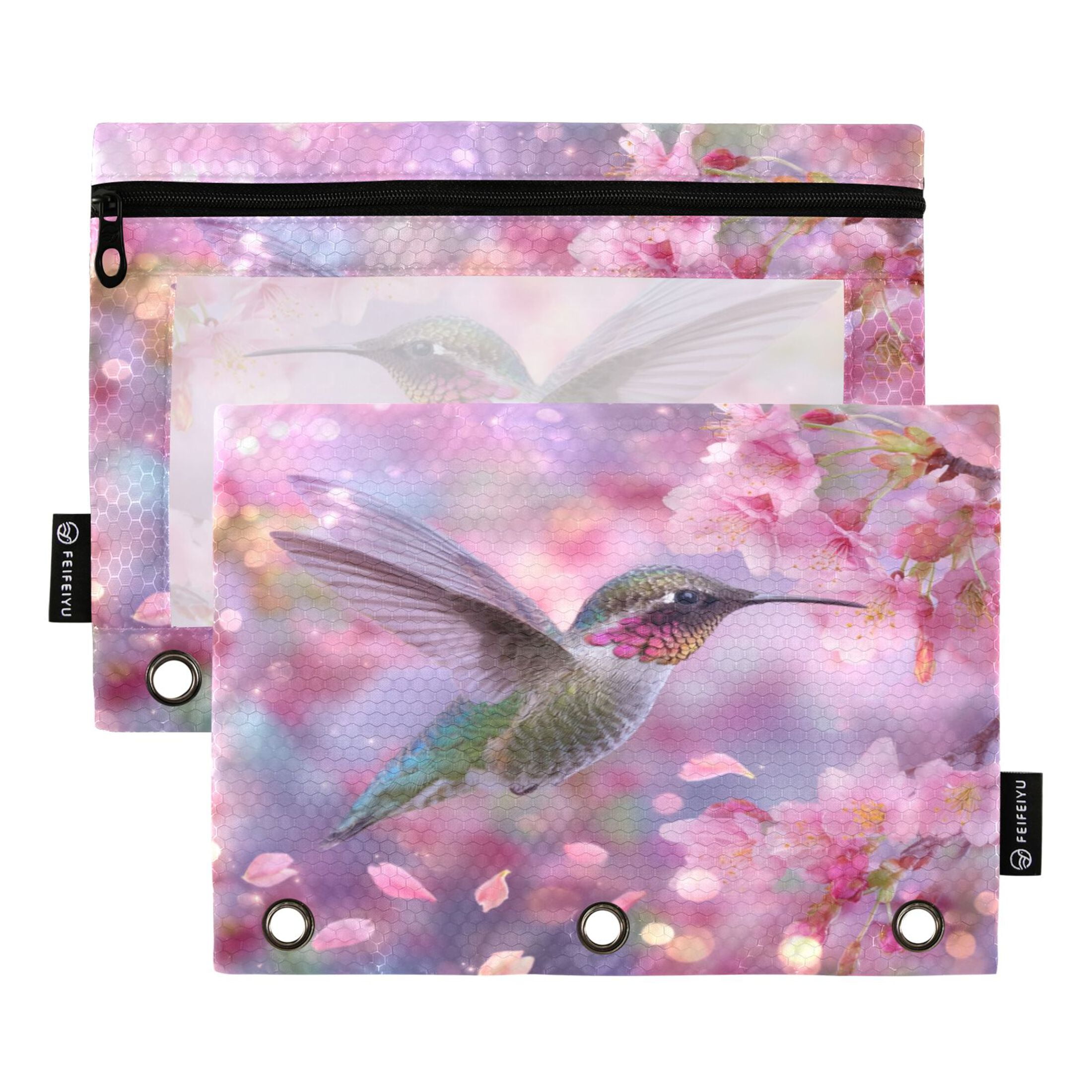 2 Pack Flip Folders with Clear PVC Window Binder Pouches 3-Ring Binder ...