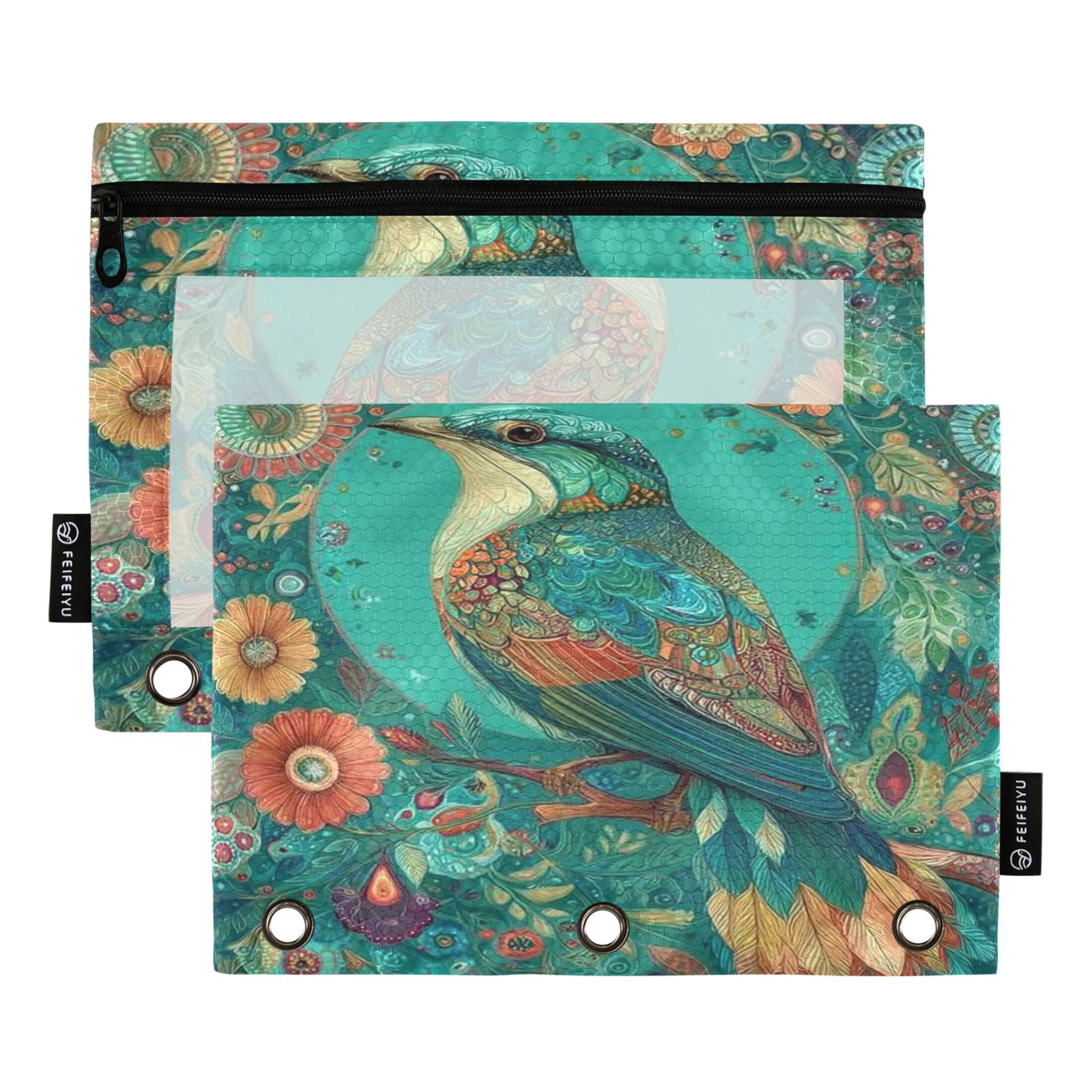 2 Pack Flip Folders with Clear PVC Window Binder Pouches 3-Ring Binder ...