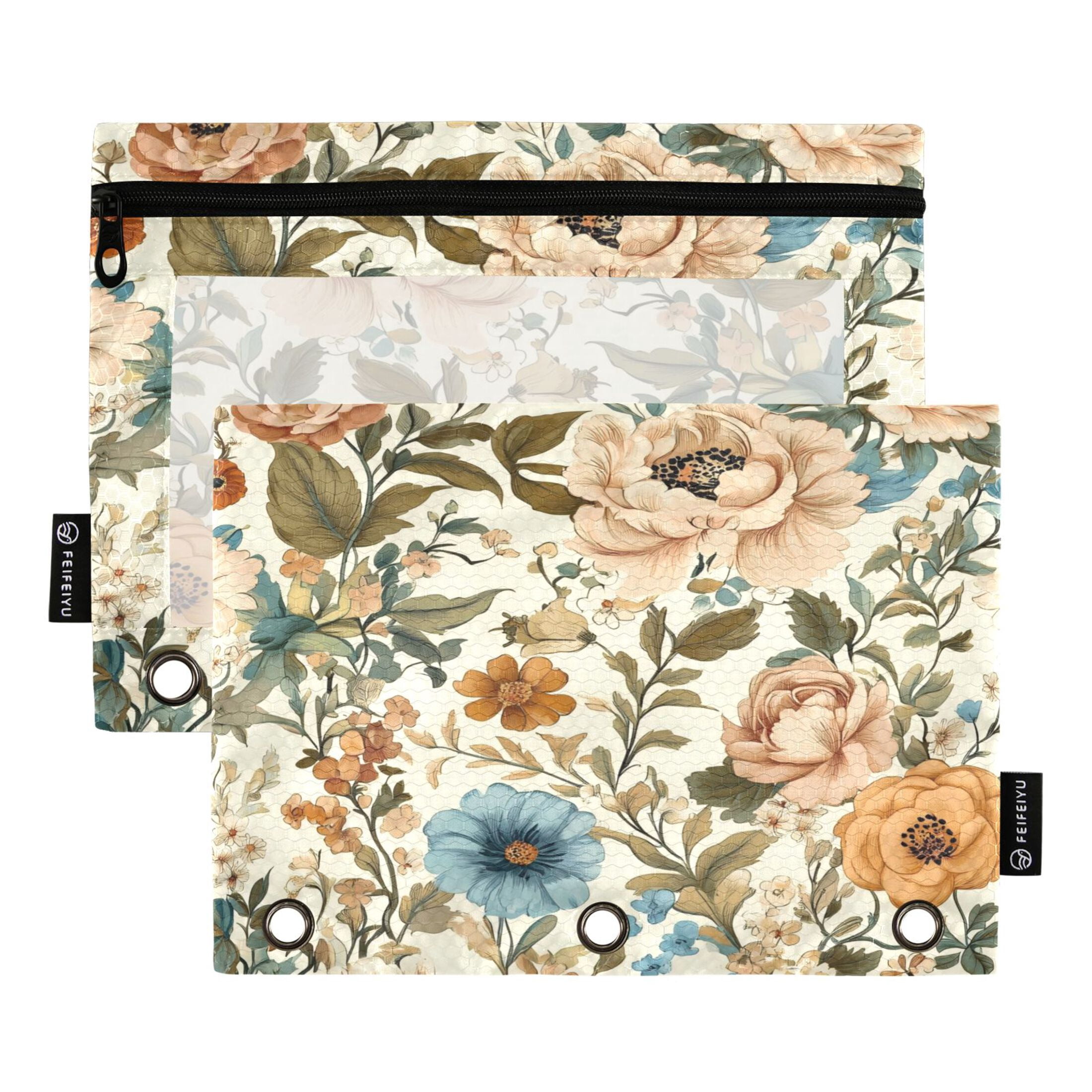 2 Pack Flip Folders with Clear PVC Window Binder Pouches 3-Ring Binder ...