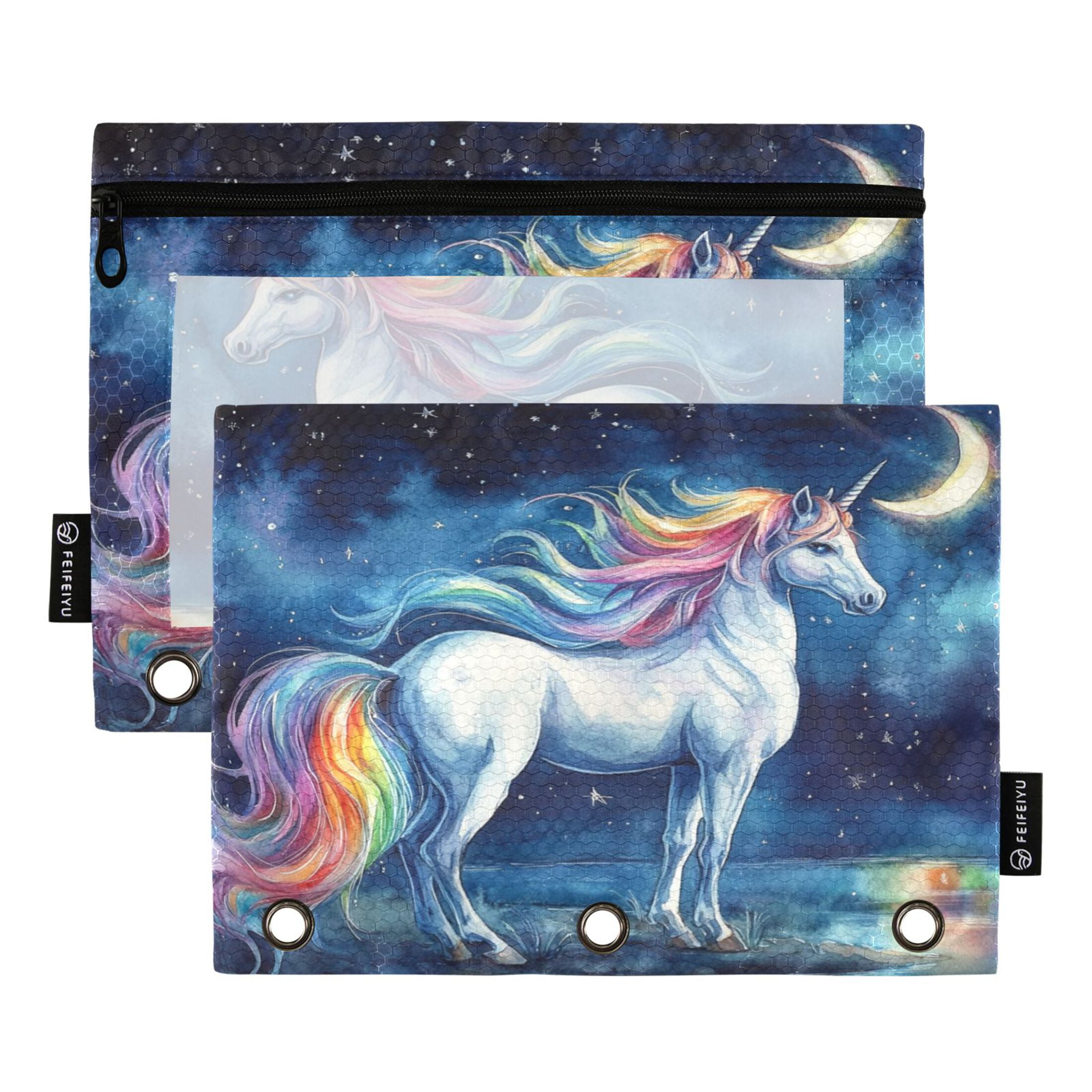 2 Pack Flip Folders with Clear PVC Window Binder Pouches 3-Ring Binder ...