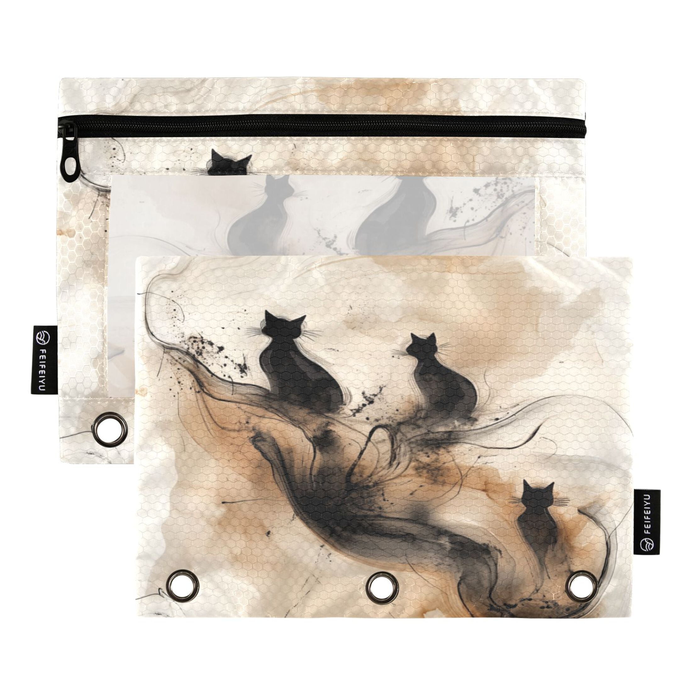 2 Pack Flip Folders with Clear PVC Window Binder Pouches 3-Ring Binder ...