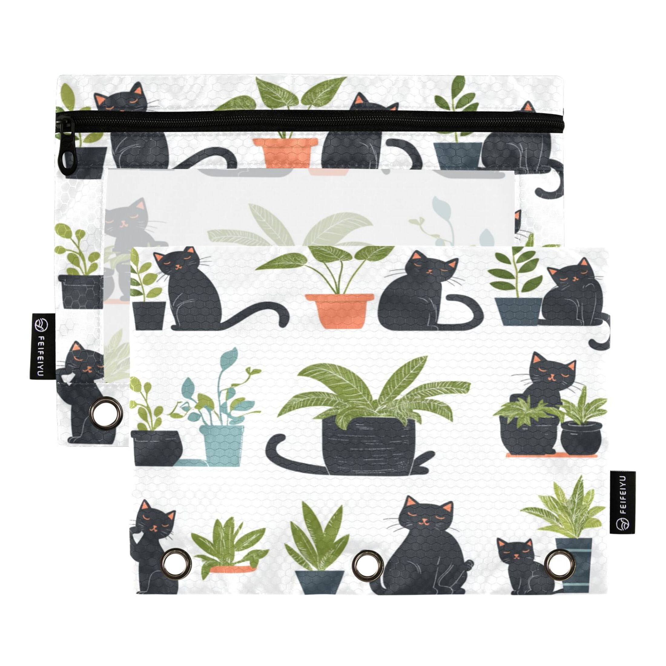 2 Pack Flip Folders with Clear PVC Window Binder Pouches 3-Ring Binder ...