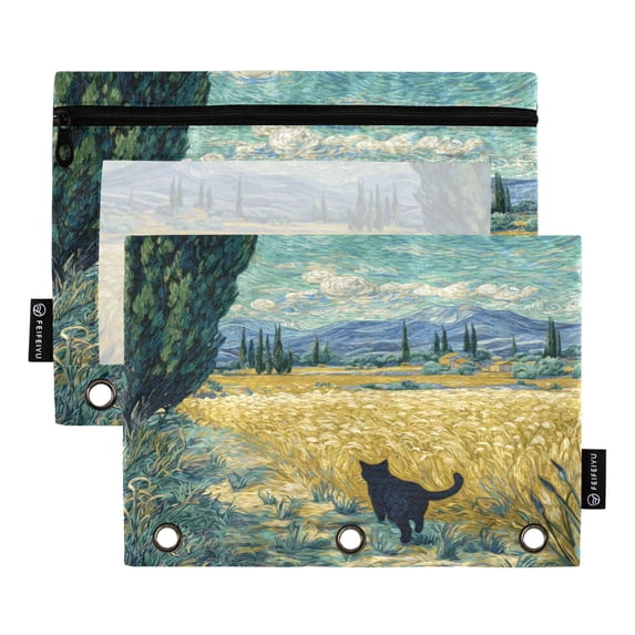 2 Pack Flip Folders with Clear PVC Window Binder Pouches 3-Ring Binder ...