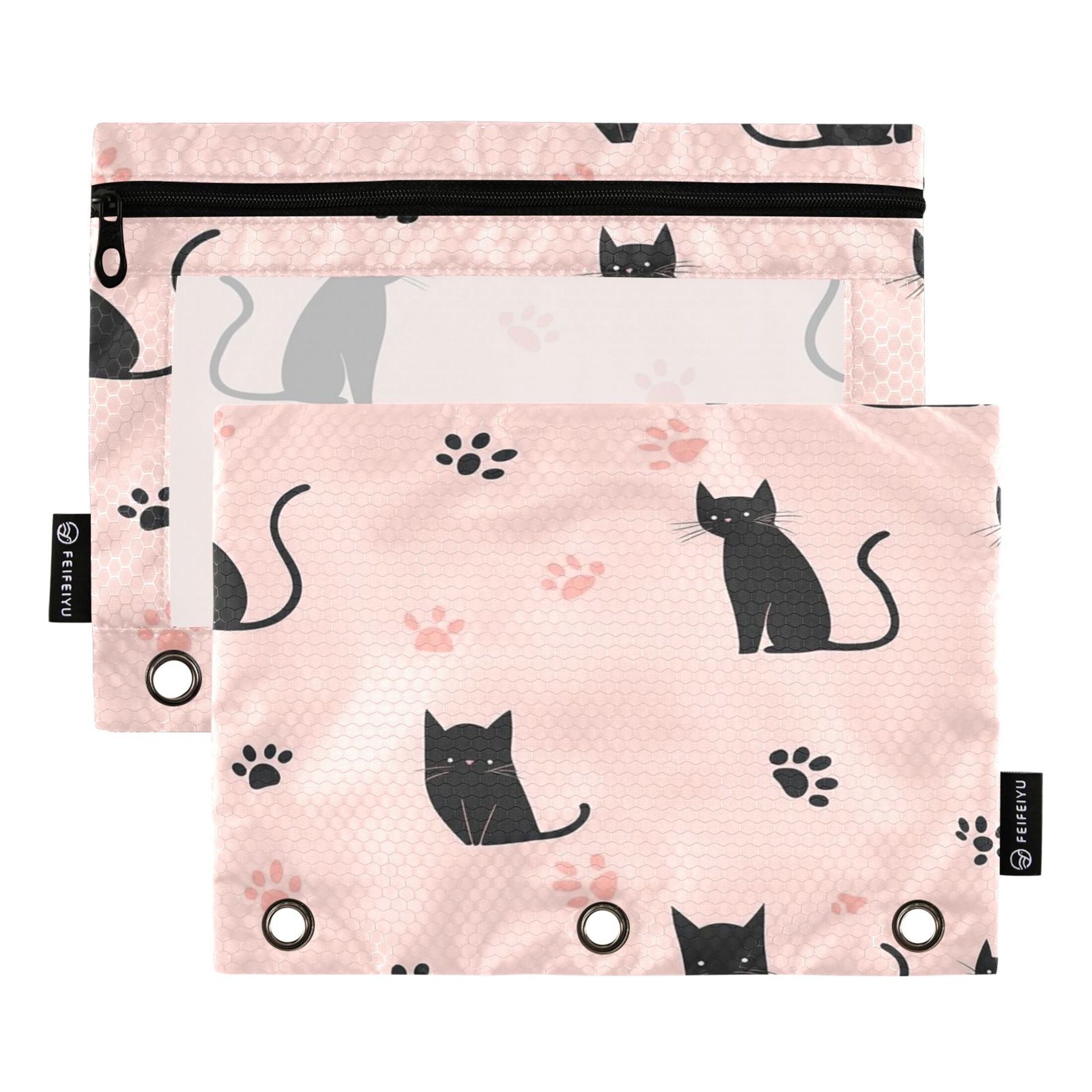 2 Pack Flip Folders with Clear PVC Window Binder Pouches 3-Ring Binder ...