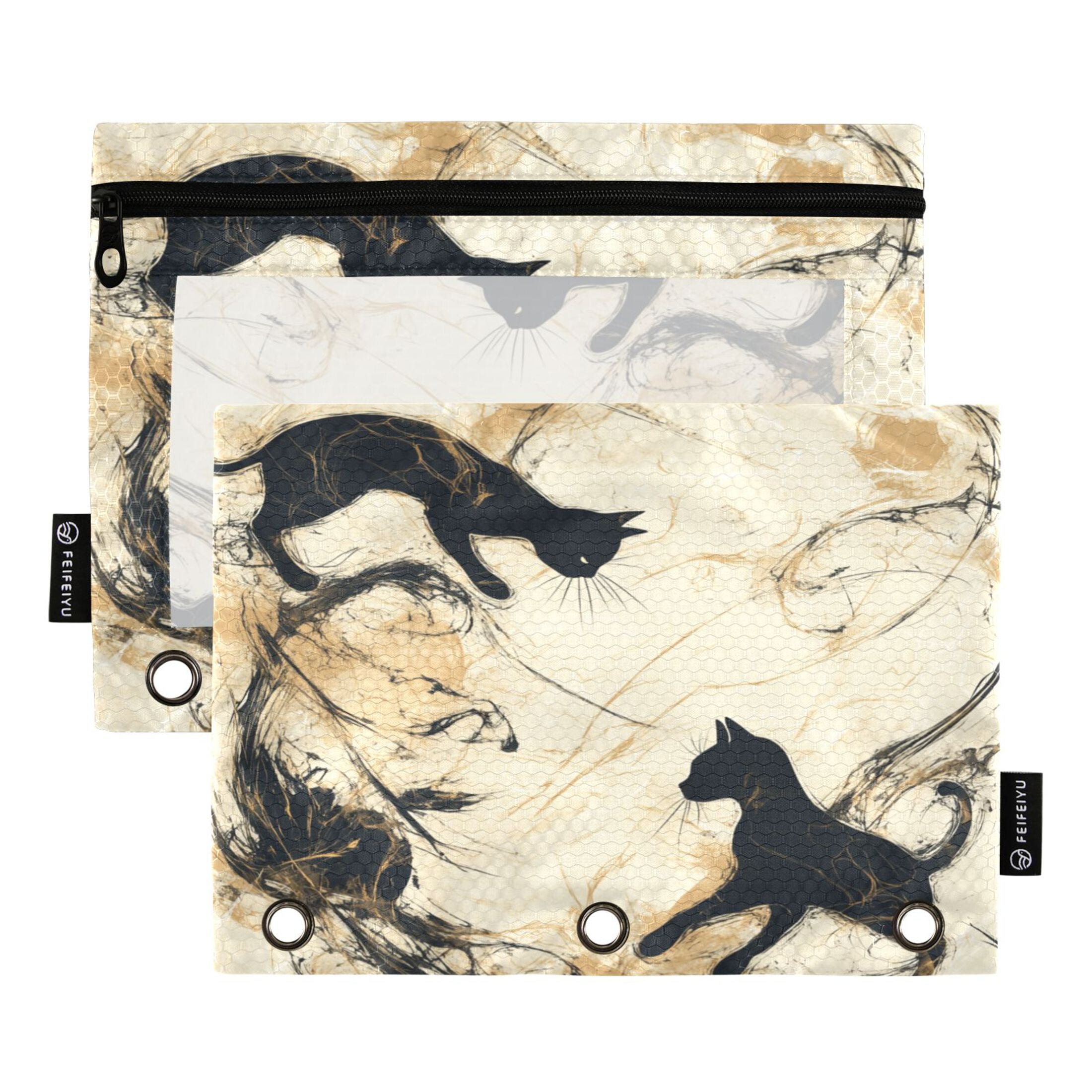 2 Pack Flip Folders with Clear PVC Window Binder Pouches 3-Ring Binder ...