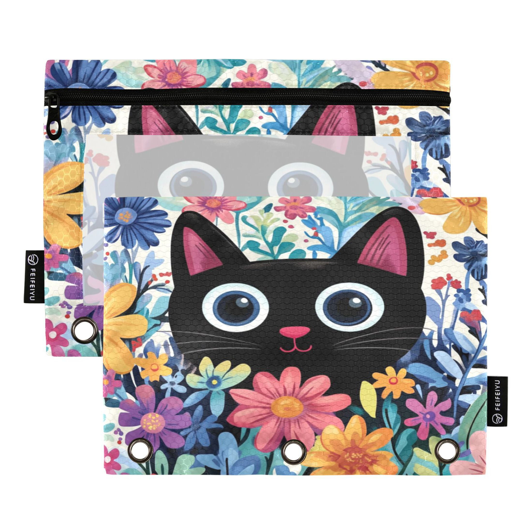 2 Pack Flip Folders with Clear PVC Window Binder Pouches 3-Ring Binder ...