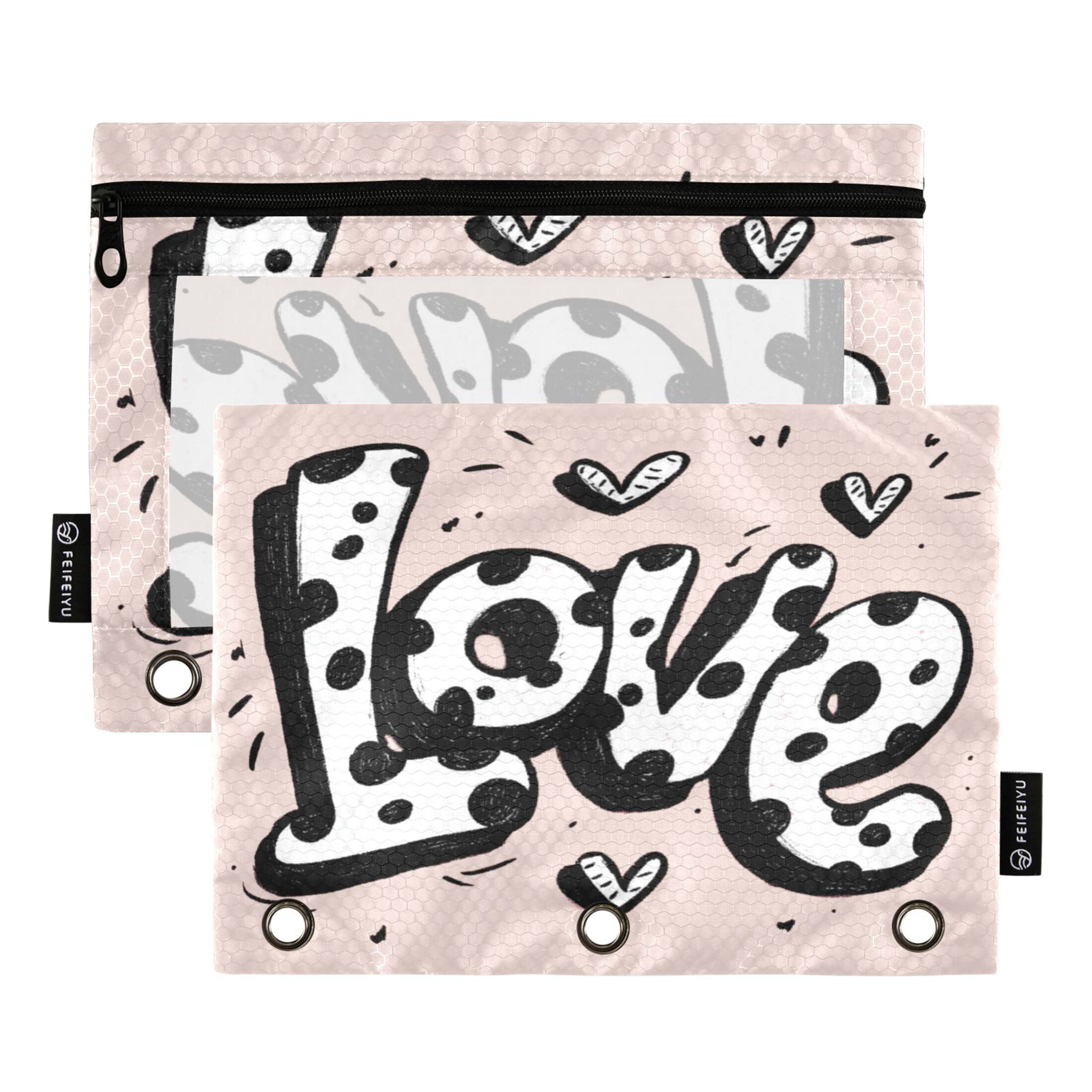 2 Pack Flip Folders with Clear PVC Window Binder Pouches 3-Ring Binder ...