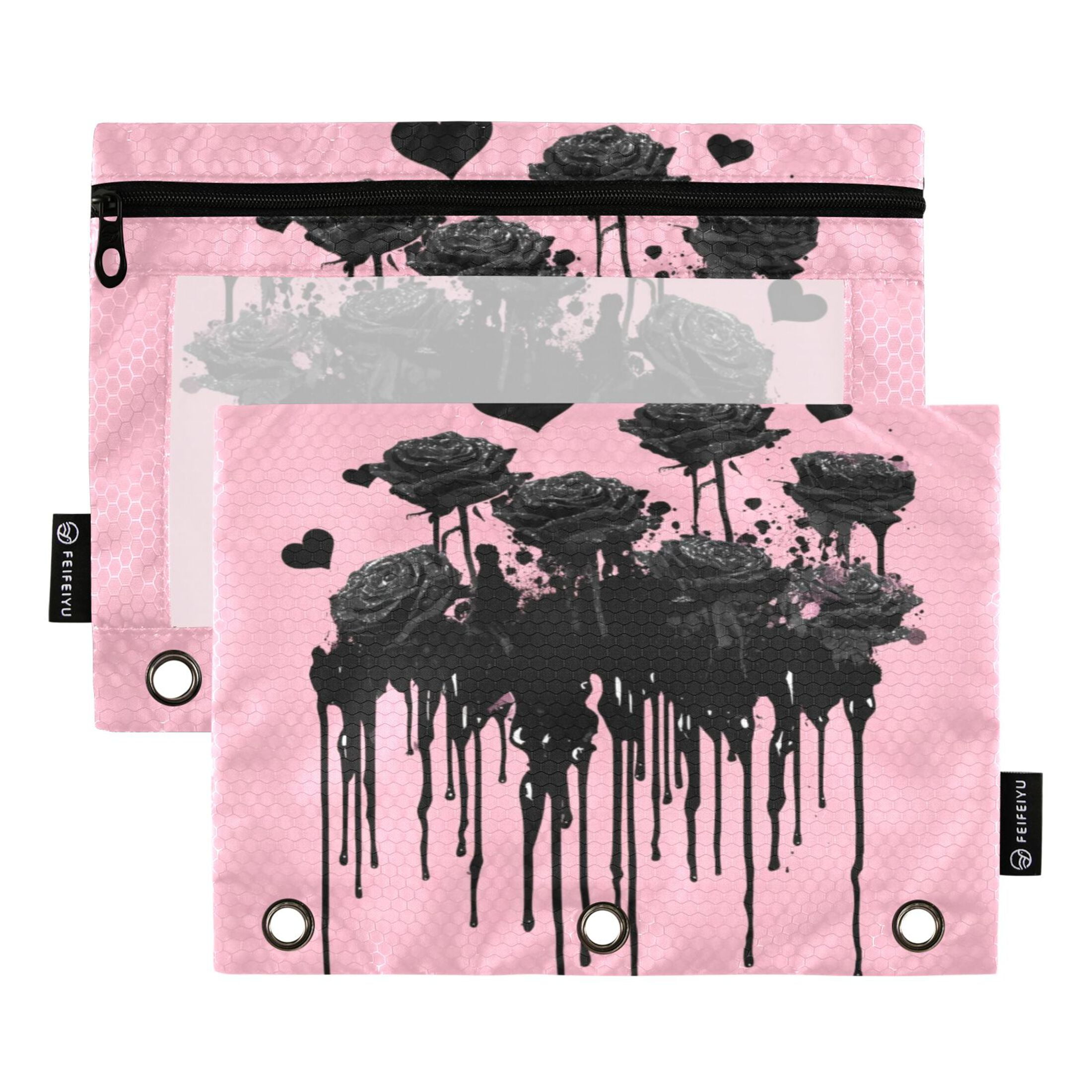 2 Pack Flip Folders with Clear PVC Window Binder Pouches 3-Ring Binder ...