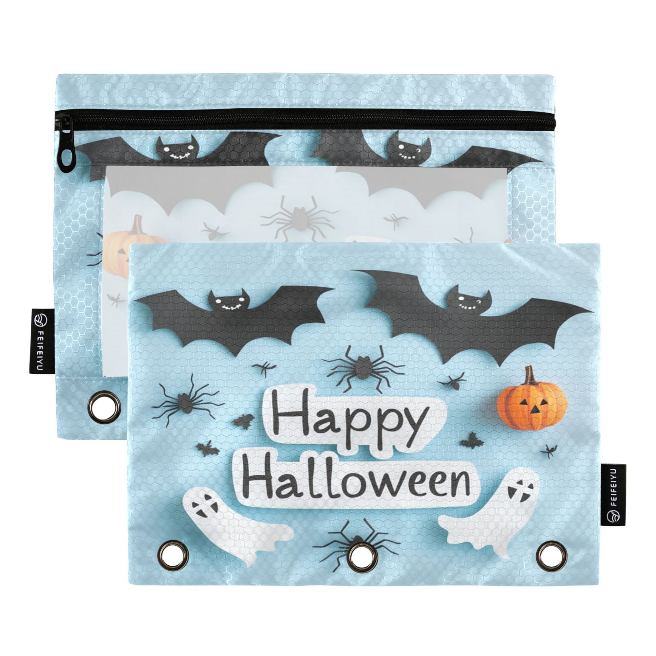 2 Pack Flip Folders with Clear PVC Window Binder Pouches 3-Ring Binder ...