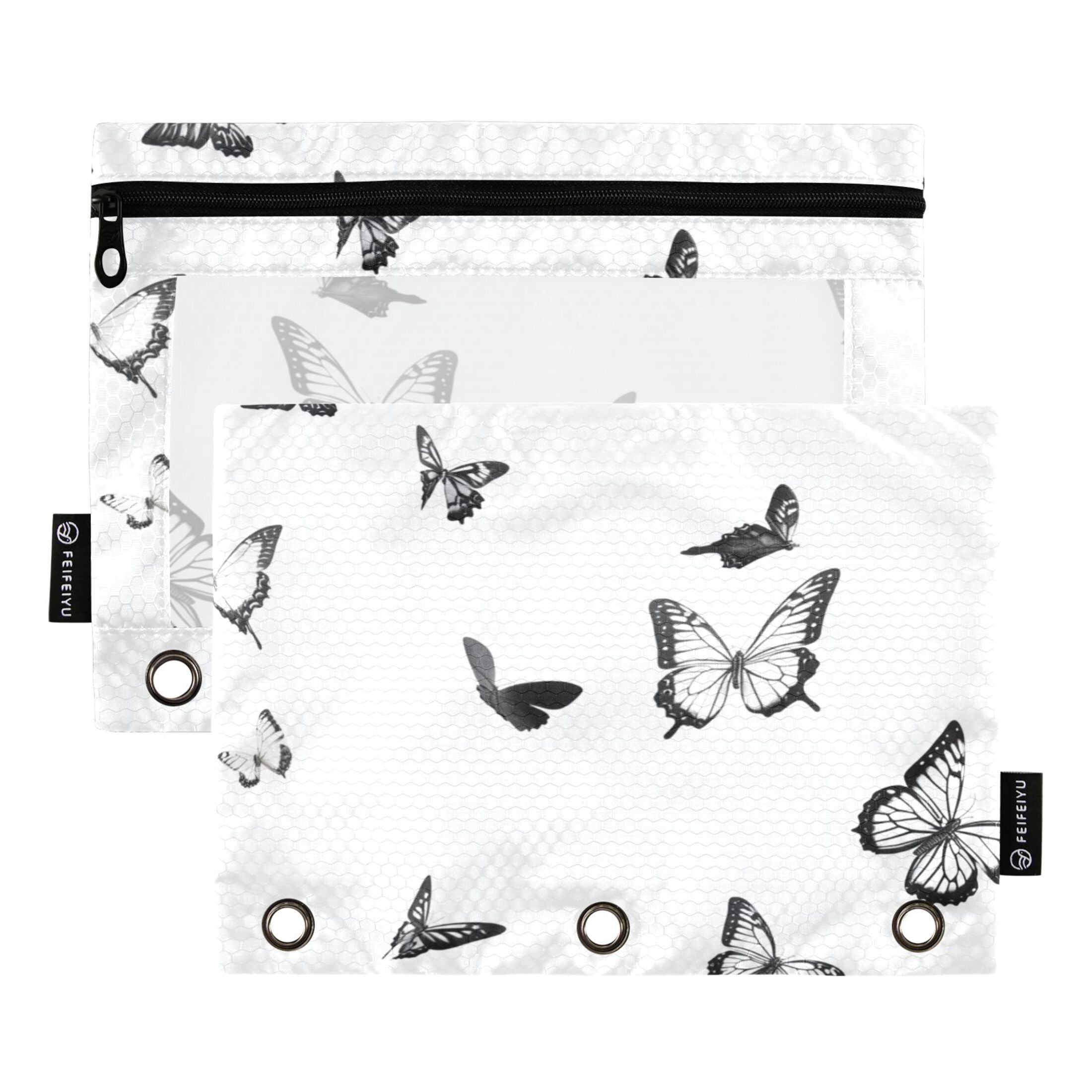 2 Pack Flip Folders with Clear PVC Window Binder Pouches 3-Ring Binder ...