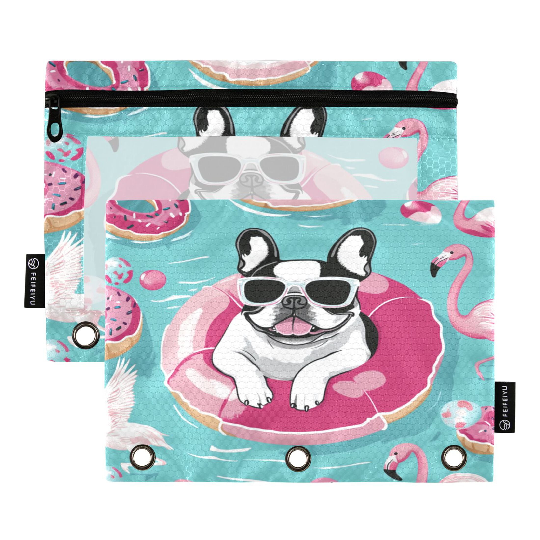 2 Pack Flip Folders with Clear PVC Window Binder Pouches 3-Ring Binder ...