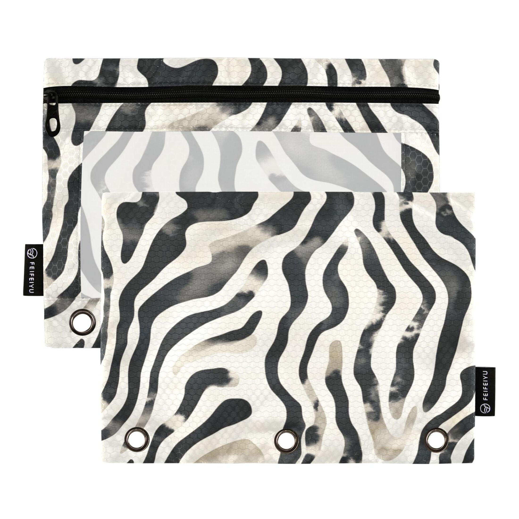 2 Pack Flip Folders with Clear PVC Window Binder Pouches 3-Ring Binder ...