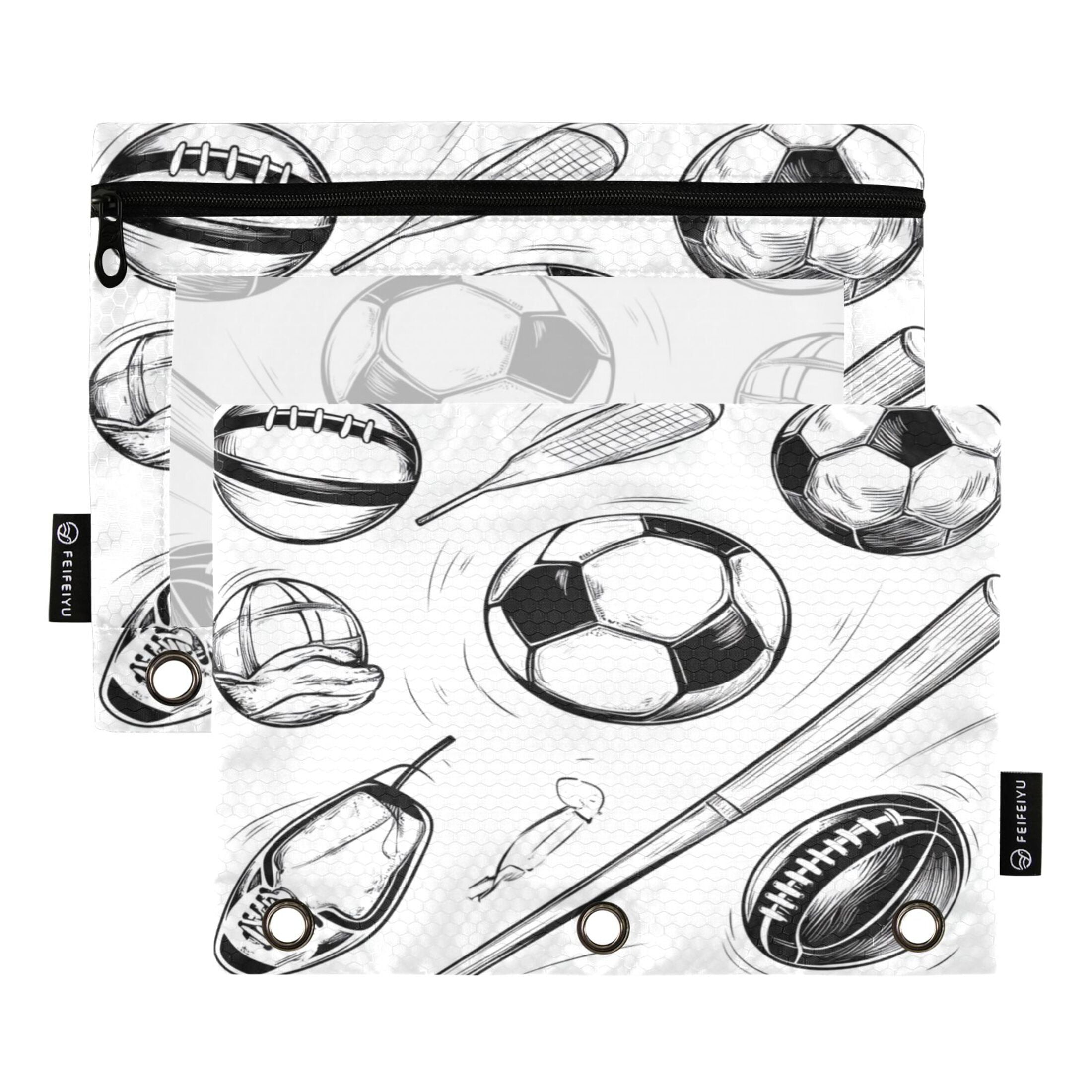 2 Pack Flip Folders with Clear PVC Window Binder Pouches 3-Ring Binder ...