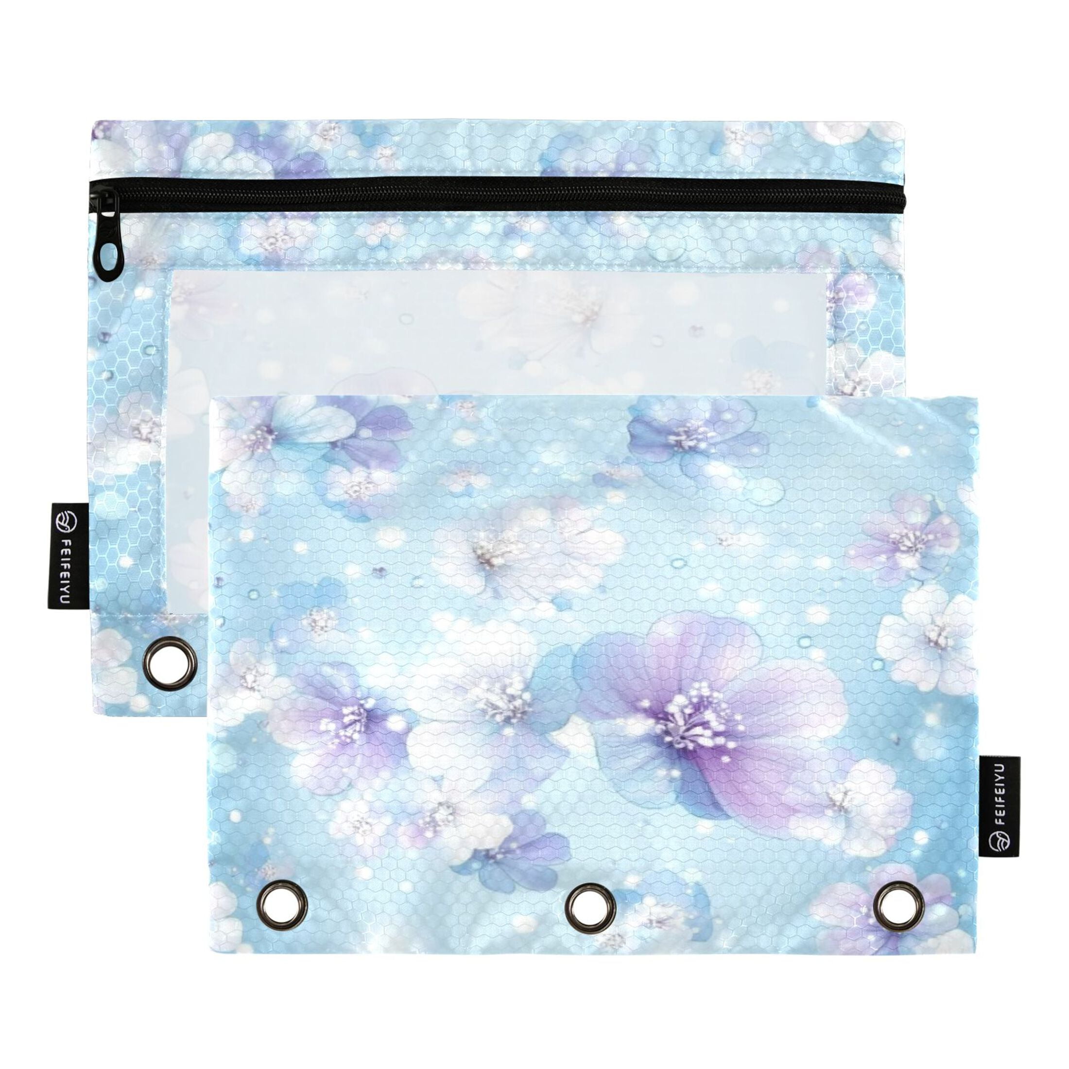 2 Pack Flip Folders with Clear PVC Window Binder Pouches 3-Ring Binder ...