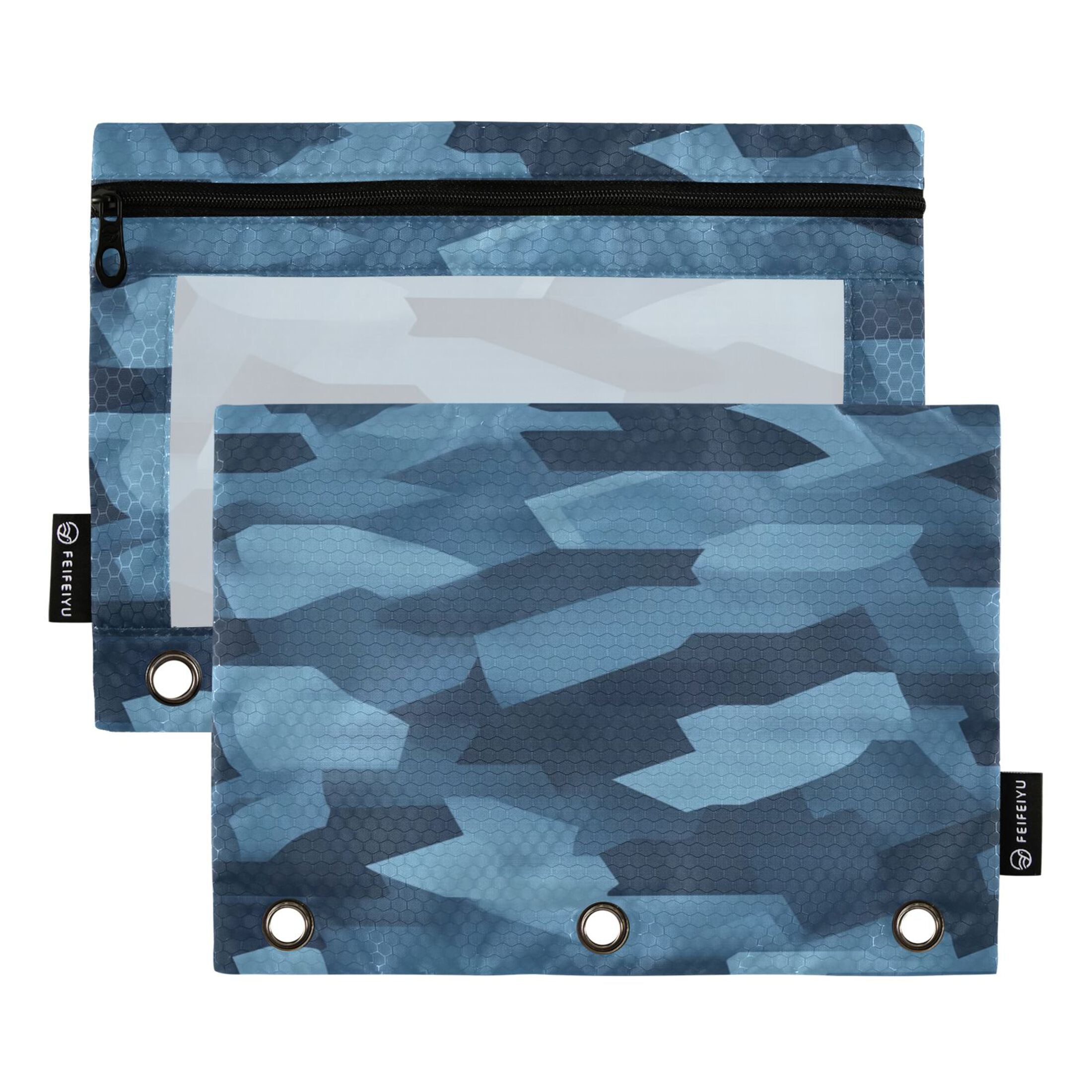 2 Pack Flip Folders with Clear PVC Window Binder Pouches 3-Ring Binder ...