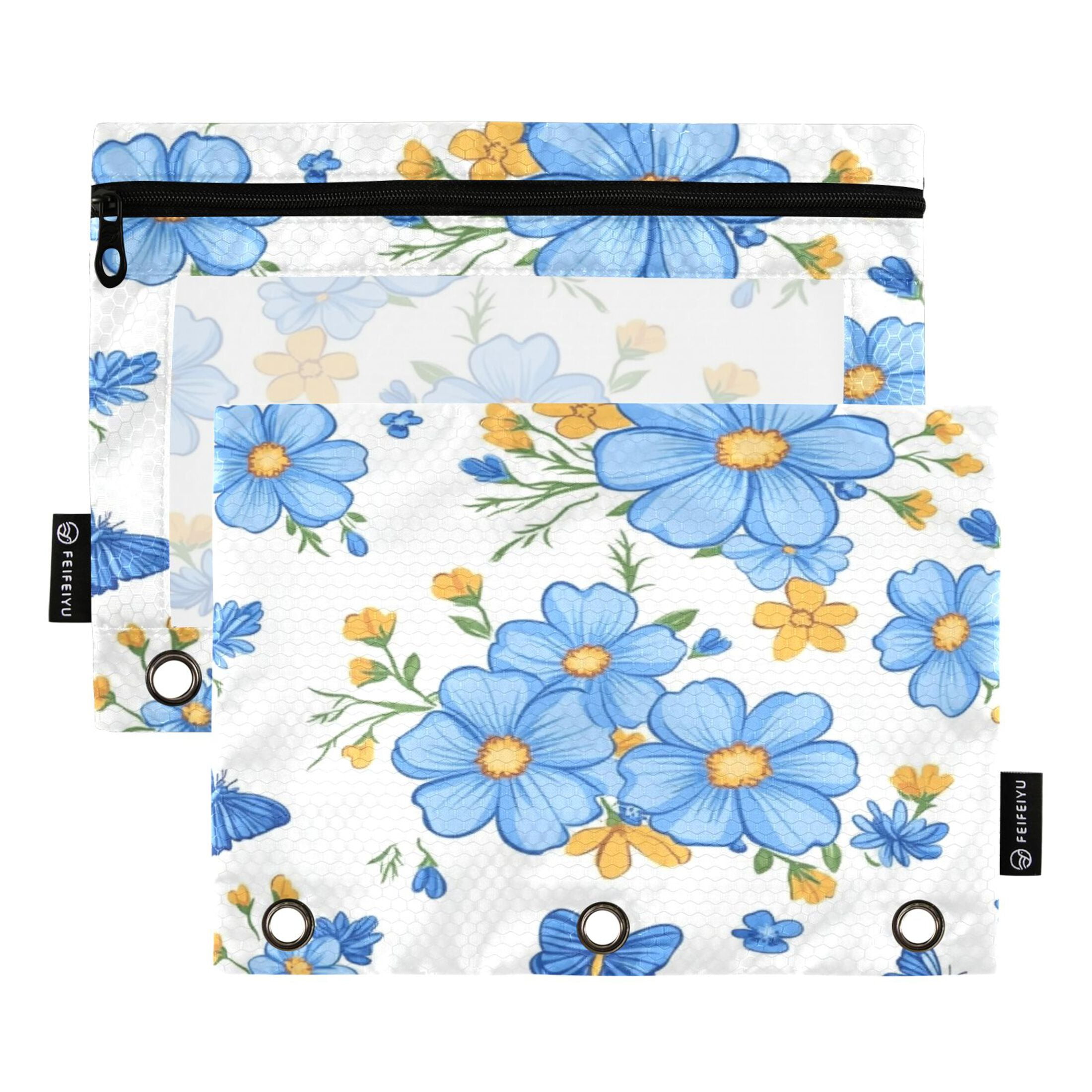 2 Pack Flip Folders with Clear PVC Window Binder Pouches 3-Ring Binder ...