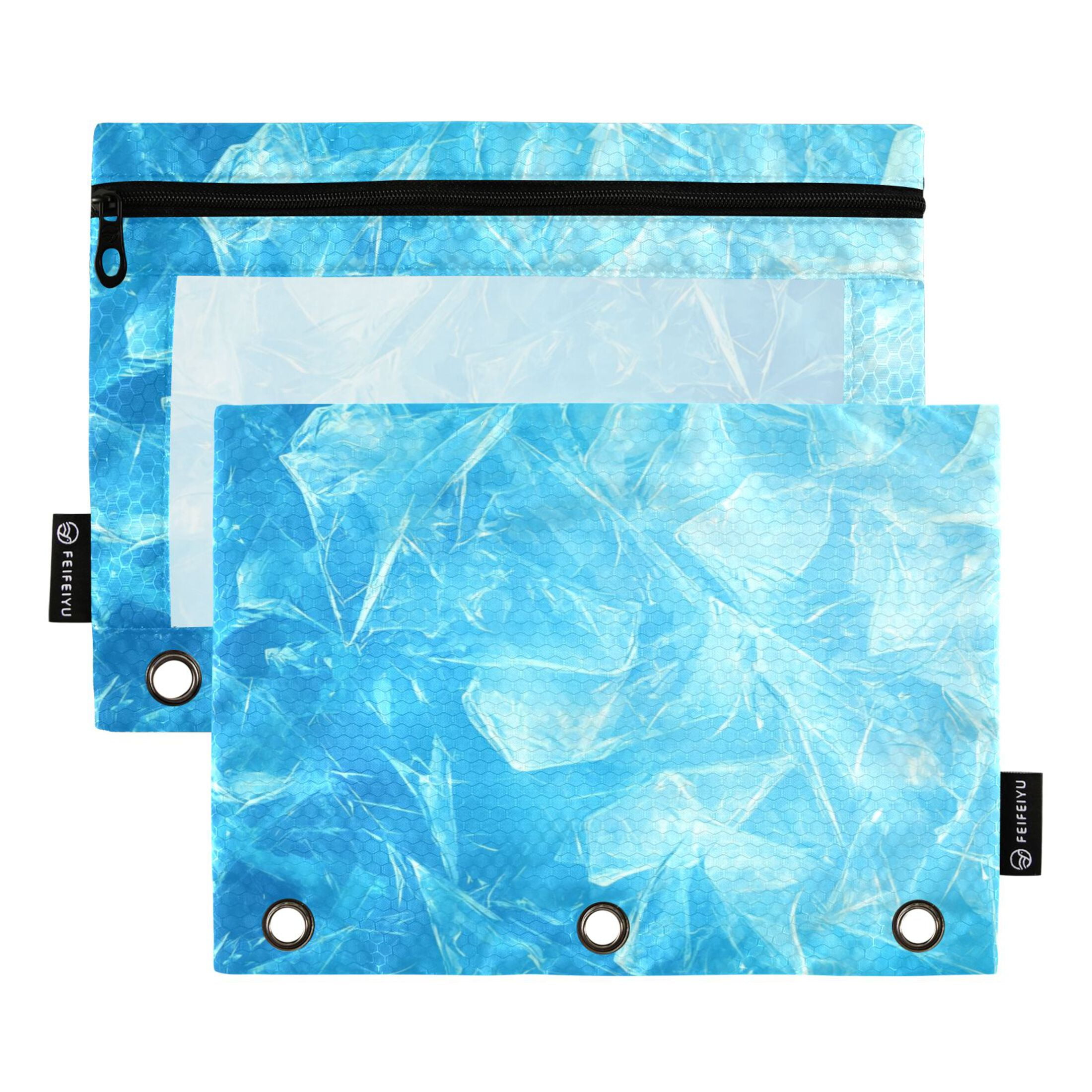 2 Pack Flip Folders with Clear PVC Window Binder Pouches 3-Ring Binder ...