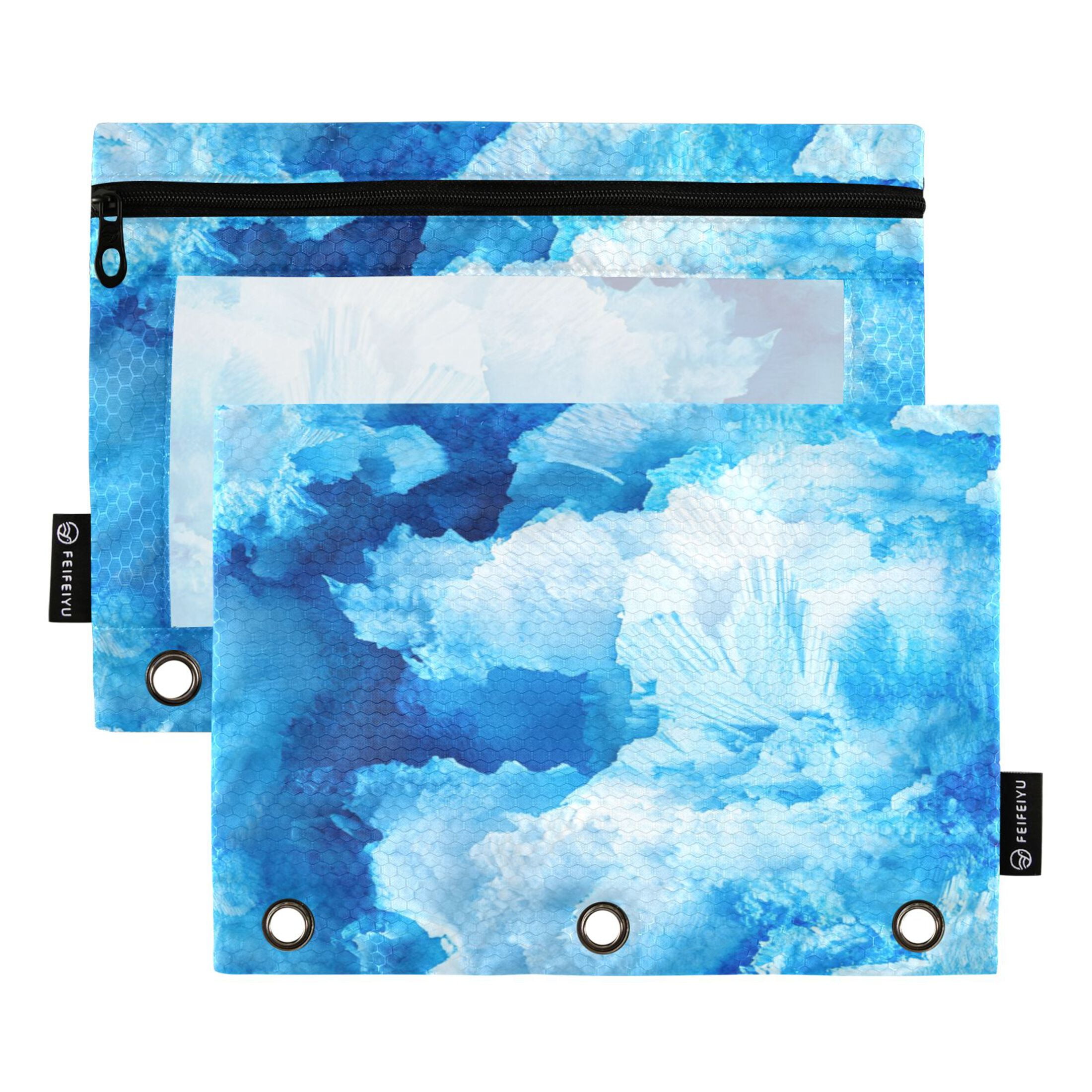 2 Pack Flip Folders with Clear PVC Window Binder Pouches 3-Ring Binder ...