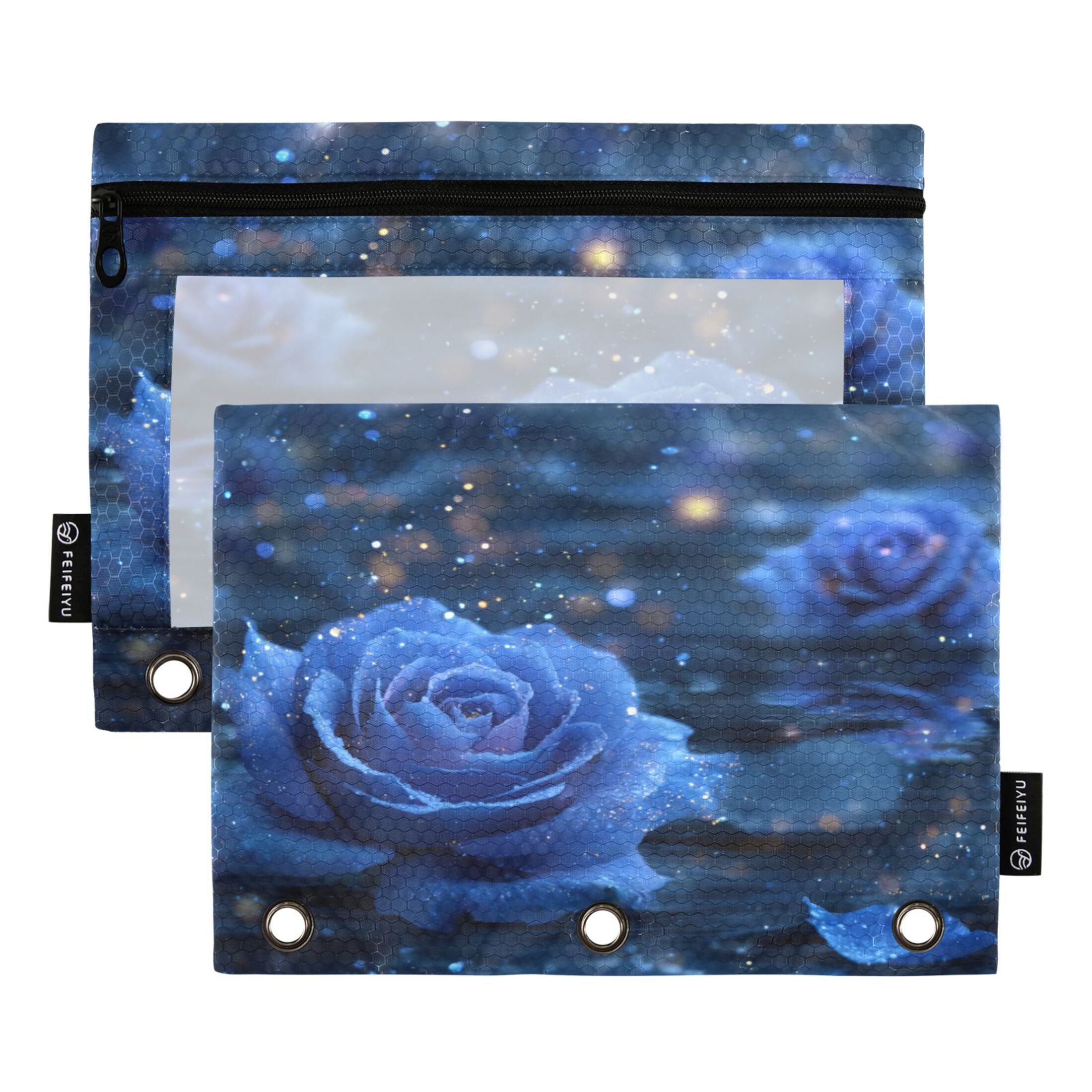 2 Pack Flip Folders with Clear PVC Window Binder Pouches 3-Ring Binder ...