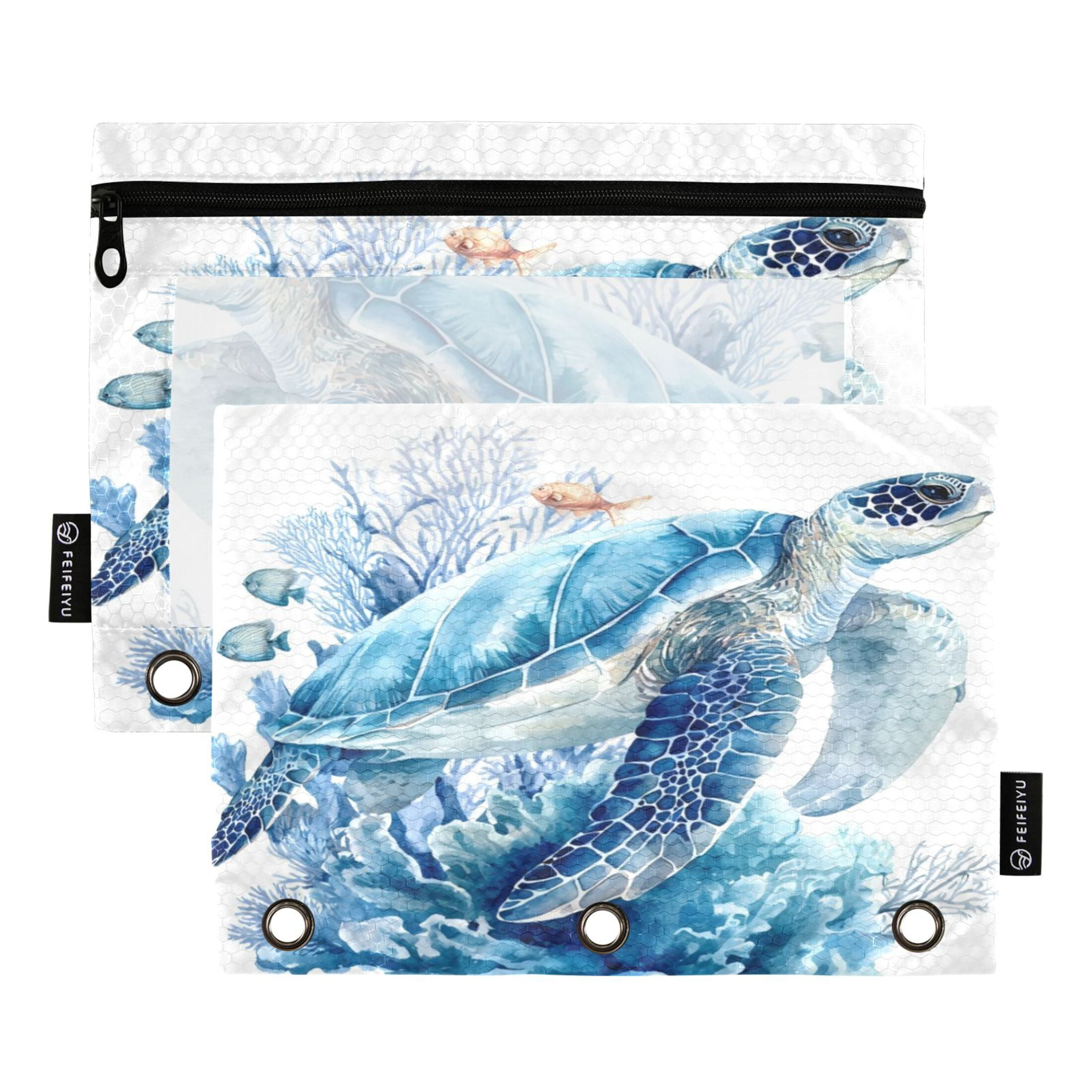 2 Pack Flip Folders with Clear PVC Window Binder Pouches 3-Ring Binder ...