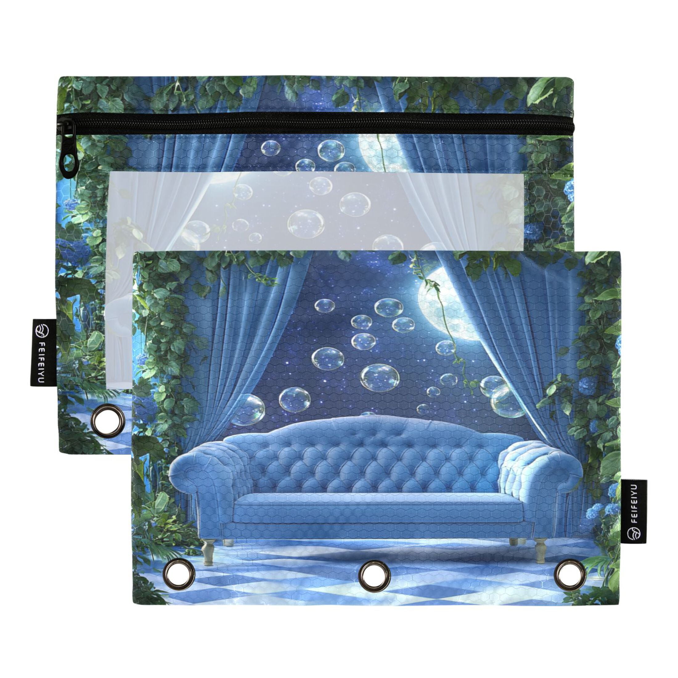 2 Pack Flip Folders with Clear PVC Window Binder Pouches 3-Ring Binder ...