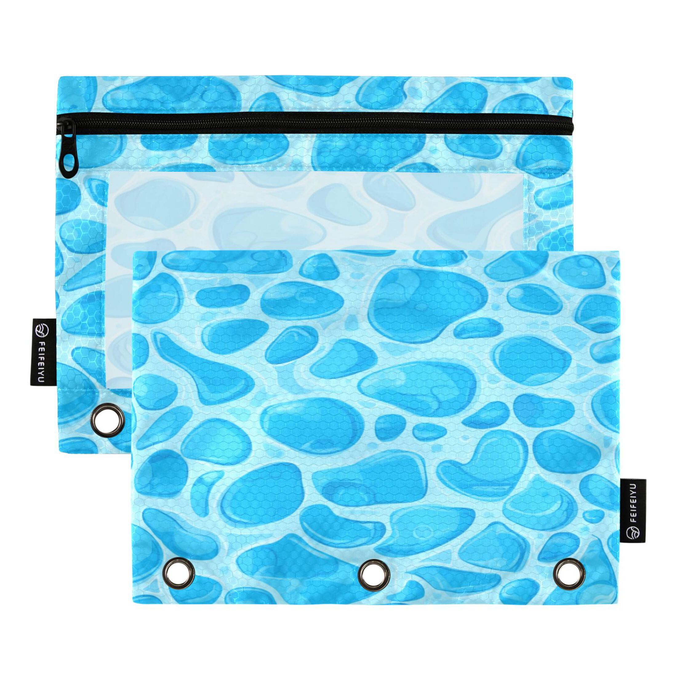 2 Pack Flip Folders with Clear PVC Window Binder Pouches 3-Ring Binder ...