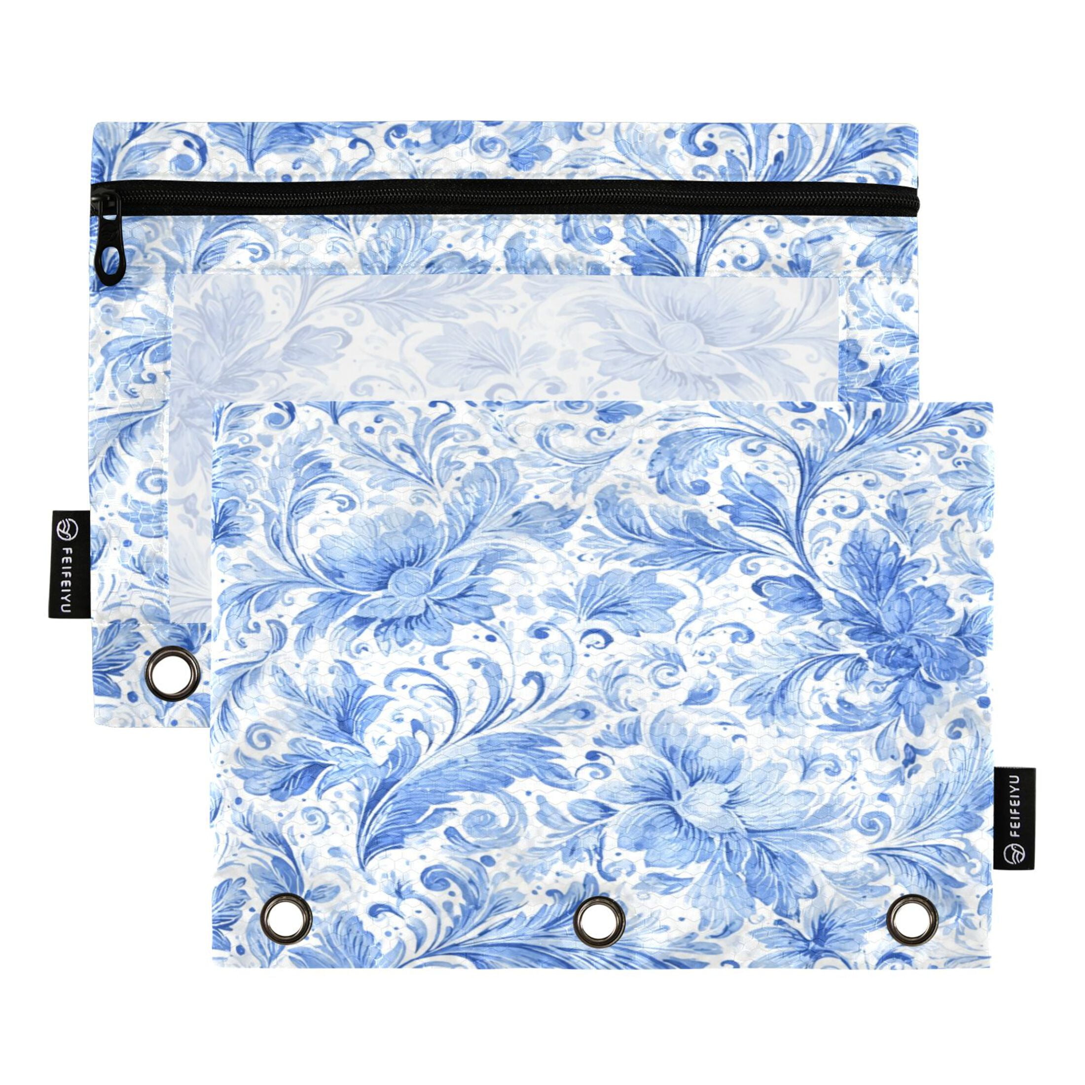 2 Pack Flip Folders with Clear PVC Window Binder Pouches 3-Ring Binder ...