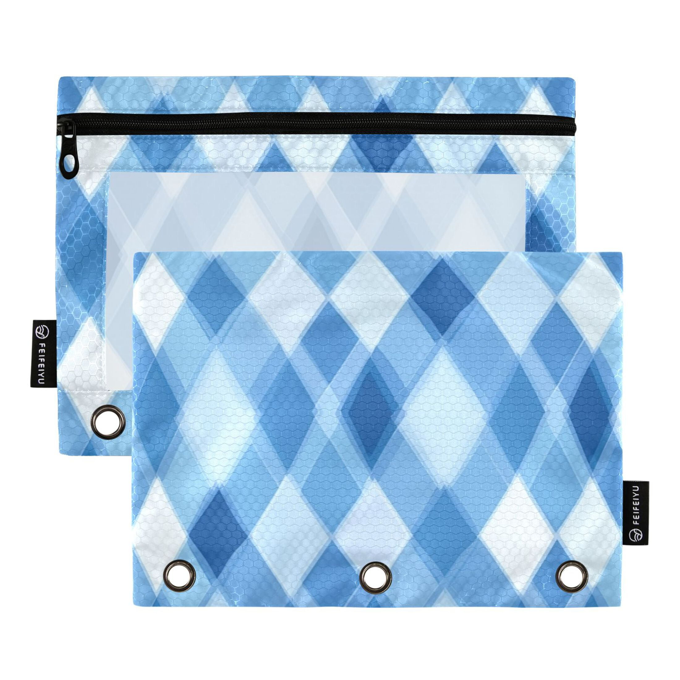 2 Pack Flip Folders with Clear PVC Window Binder Pouches 3-Ring Binder ...
