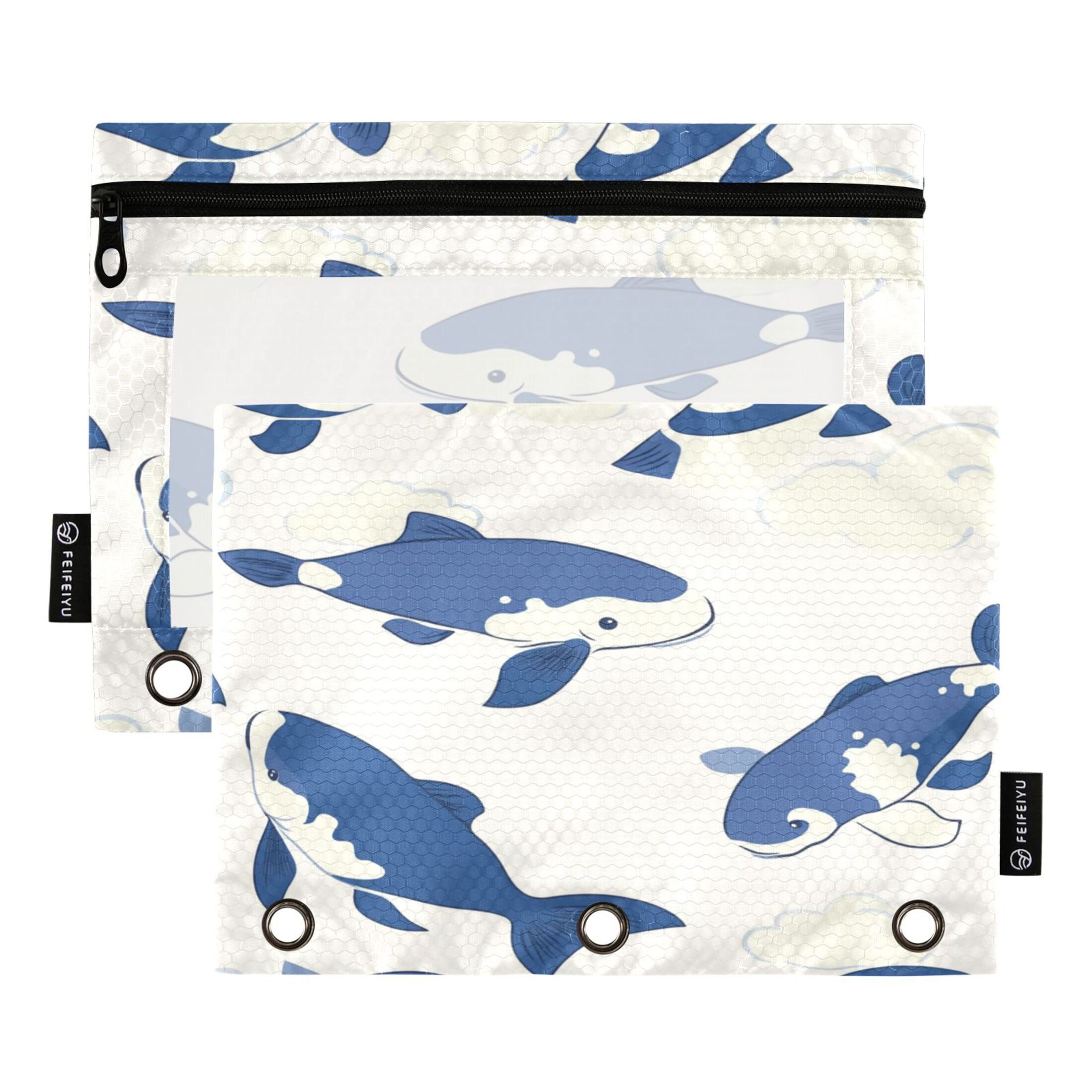 2 Pack Flip Folders with Clear PVC Window Binder Pouches 3-Ring Binder ...