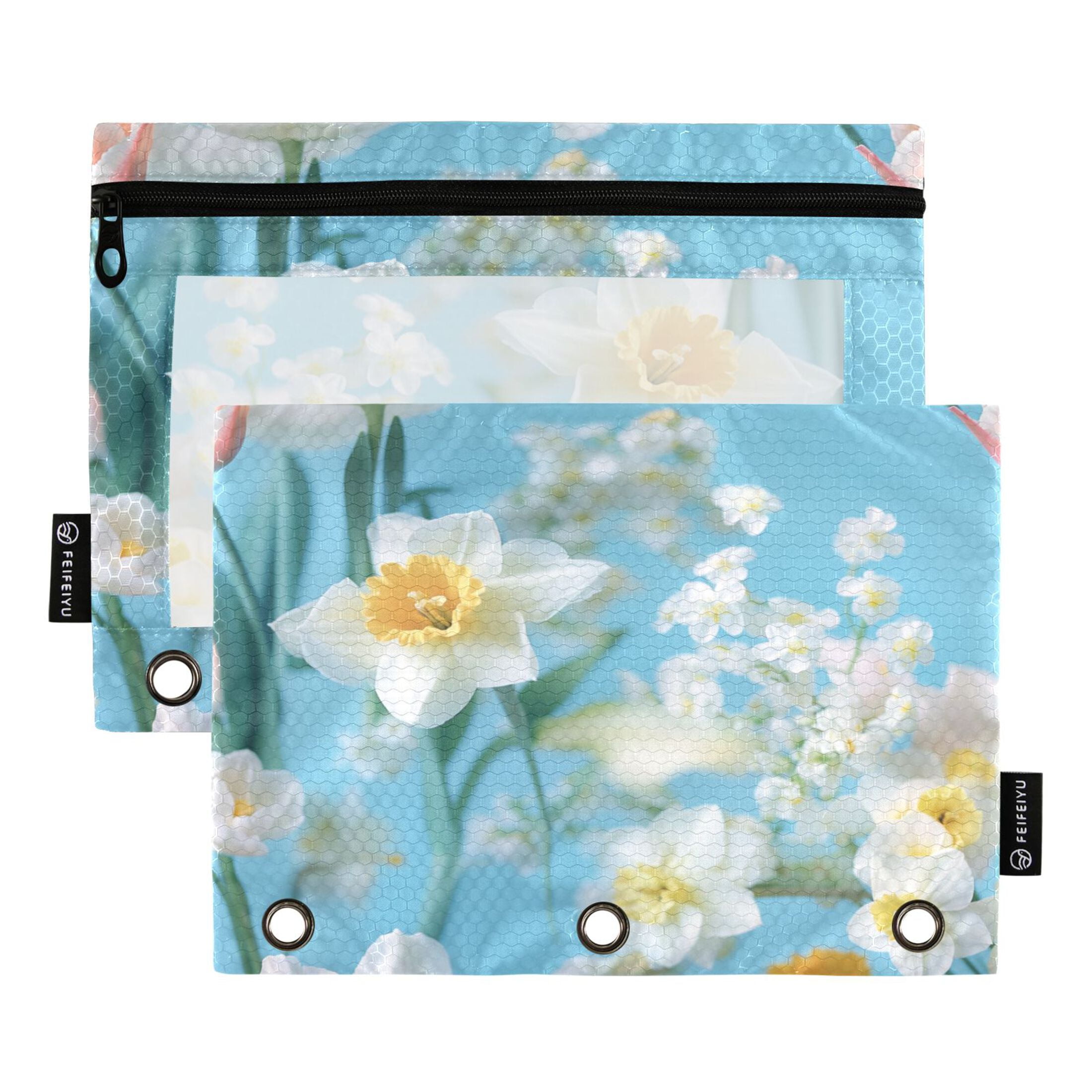 2 Pack Flip Folders with Clear PVC Window Binder Pouches 3-Ring Binder ...