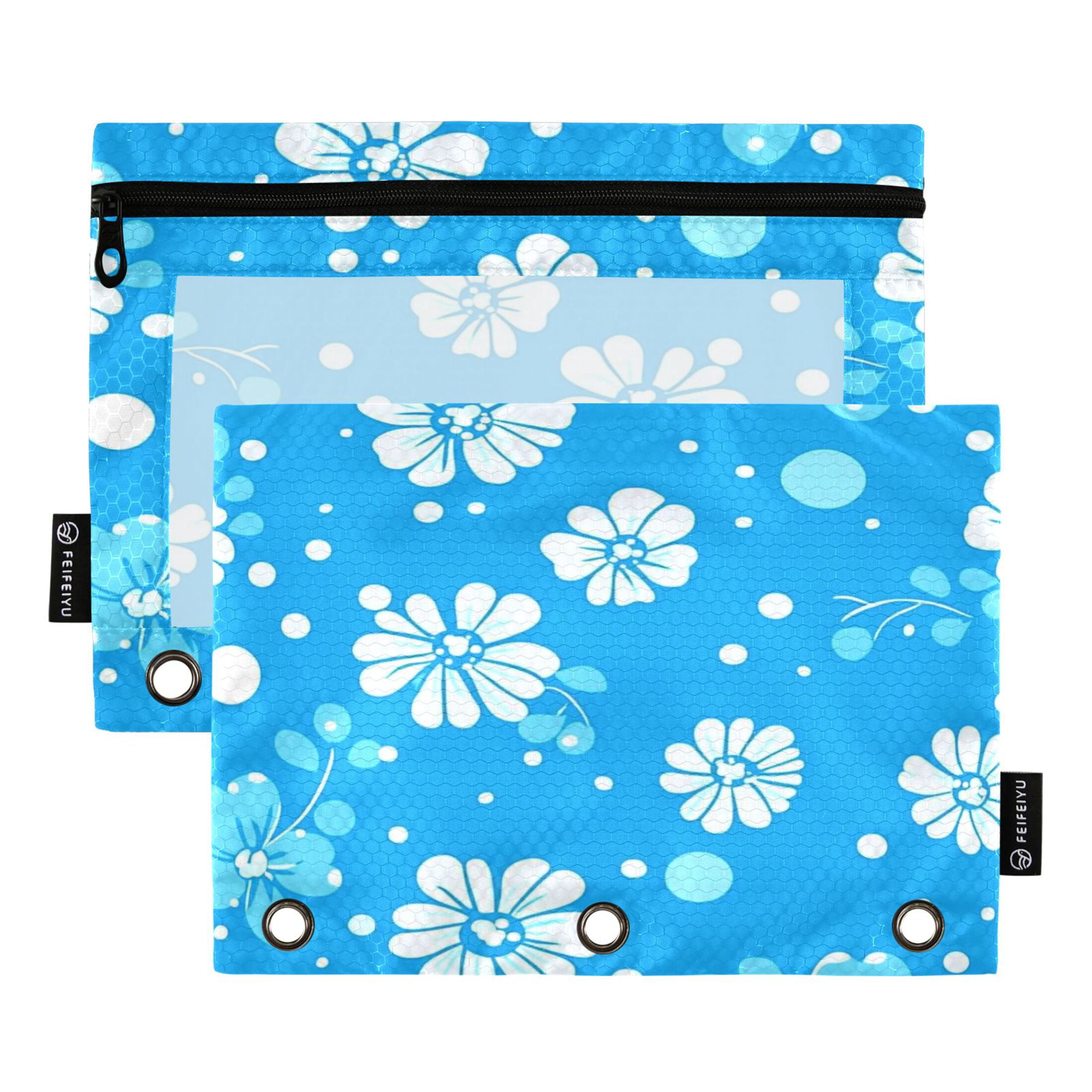 2 Pack Flip Folders with Clear PVC Window Binder Pouches 3-Ring Binder ...