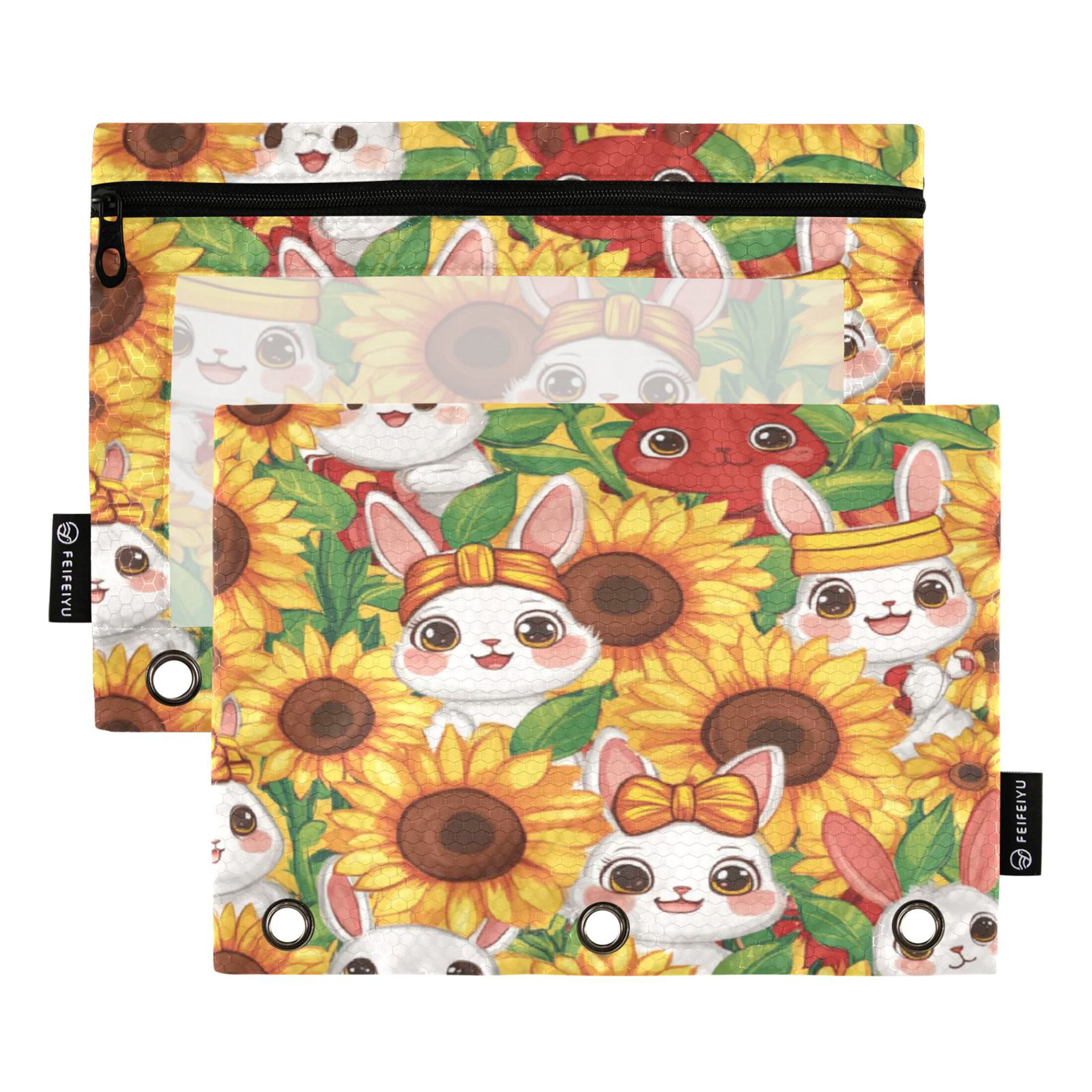 2 Pack Flip Folders with Clear PVC Window Binder Pouches 3-Ring Binder ...