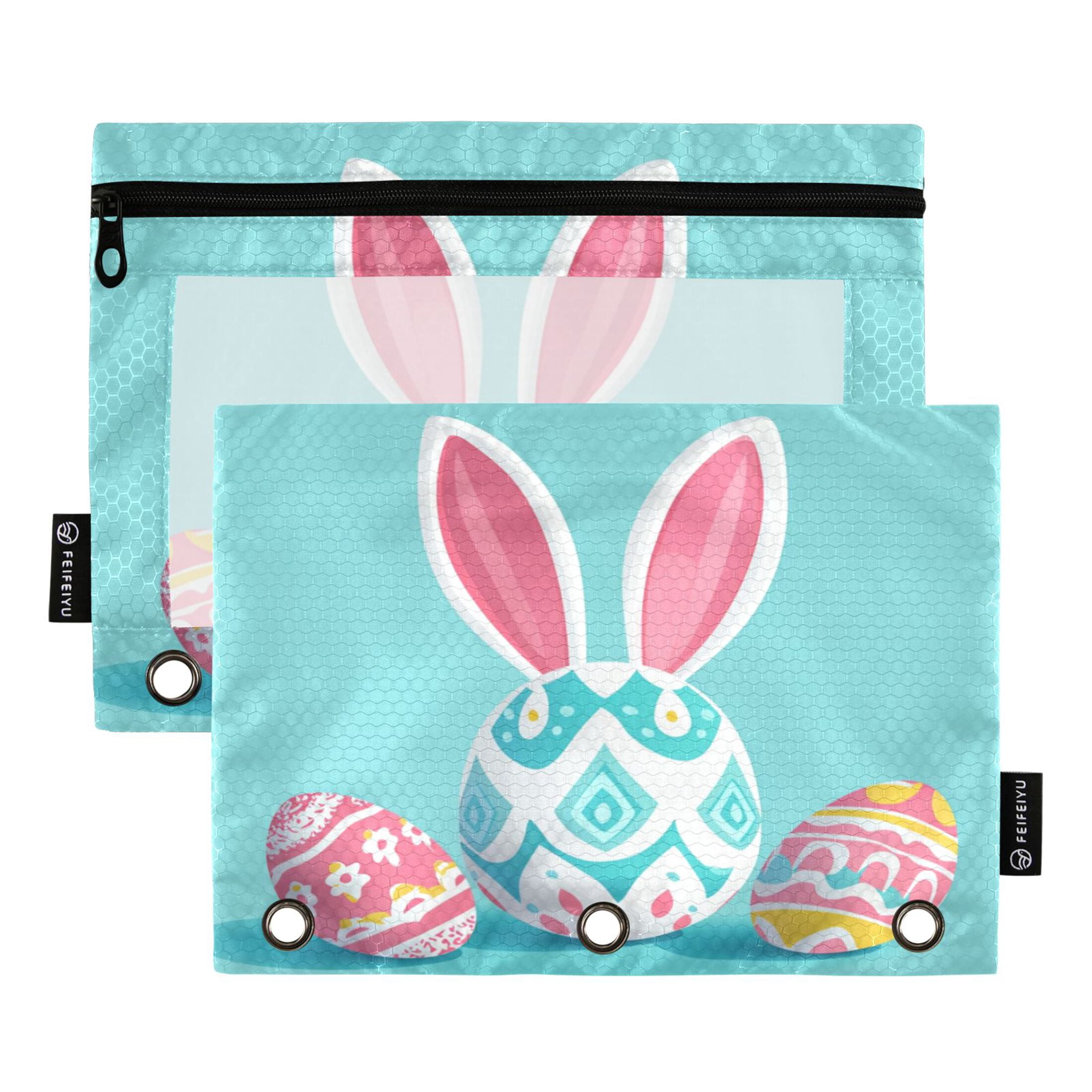 2 Pack Flip Folders with Clear PVC Window Binder Pouches 3-Ring Binder ...