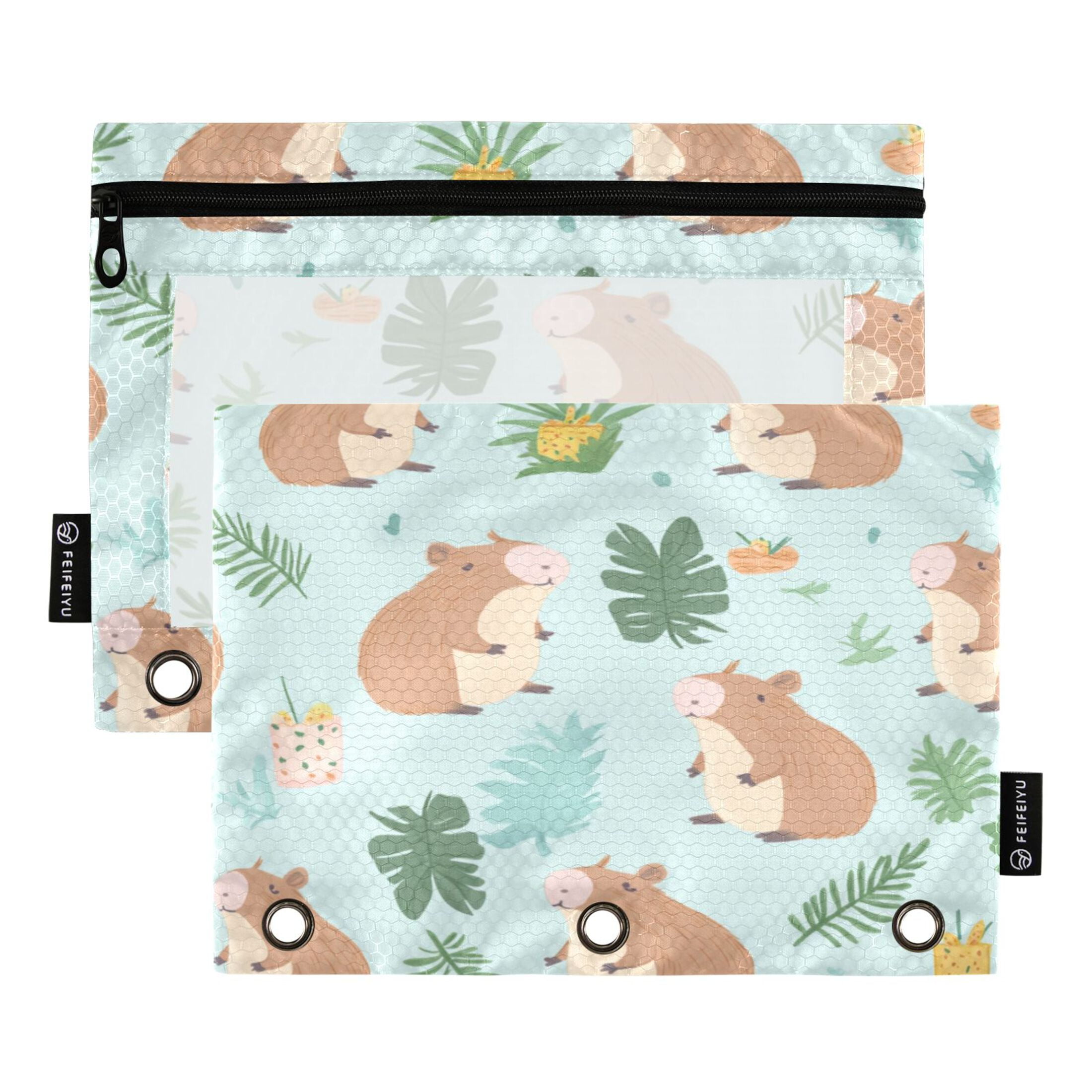 2 Pack Flip Folders with Clear PVC Window Binder Pouches 3-Ring Binder ...